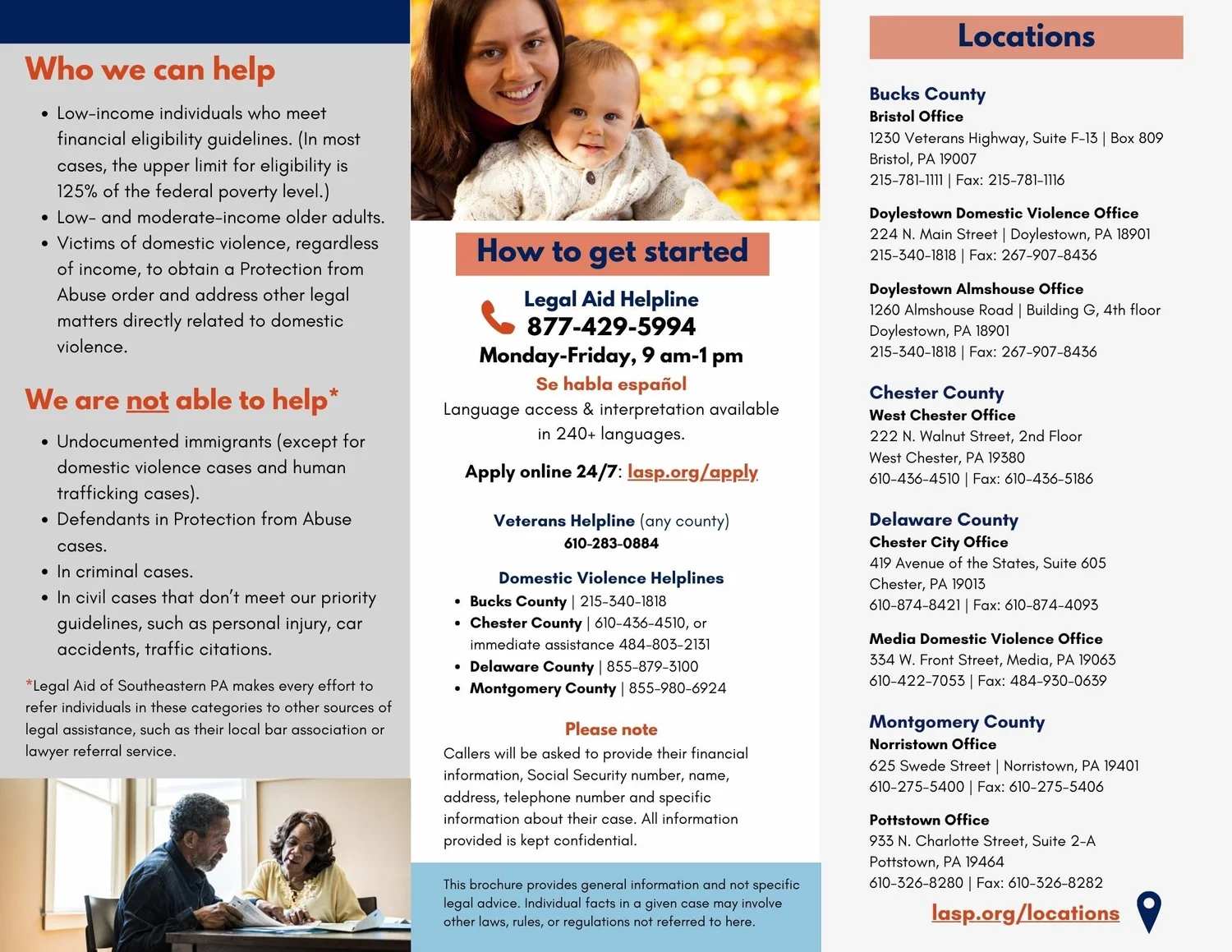 Brochure (Sept. 21, 2021) — Legal Aid of Southeastern Pennsylvania