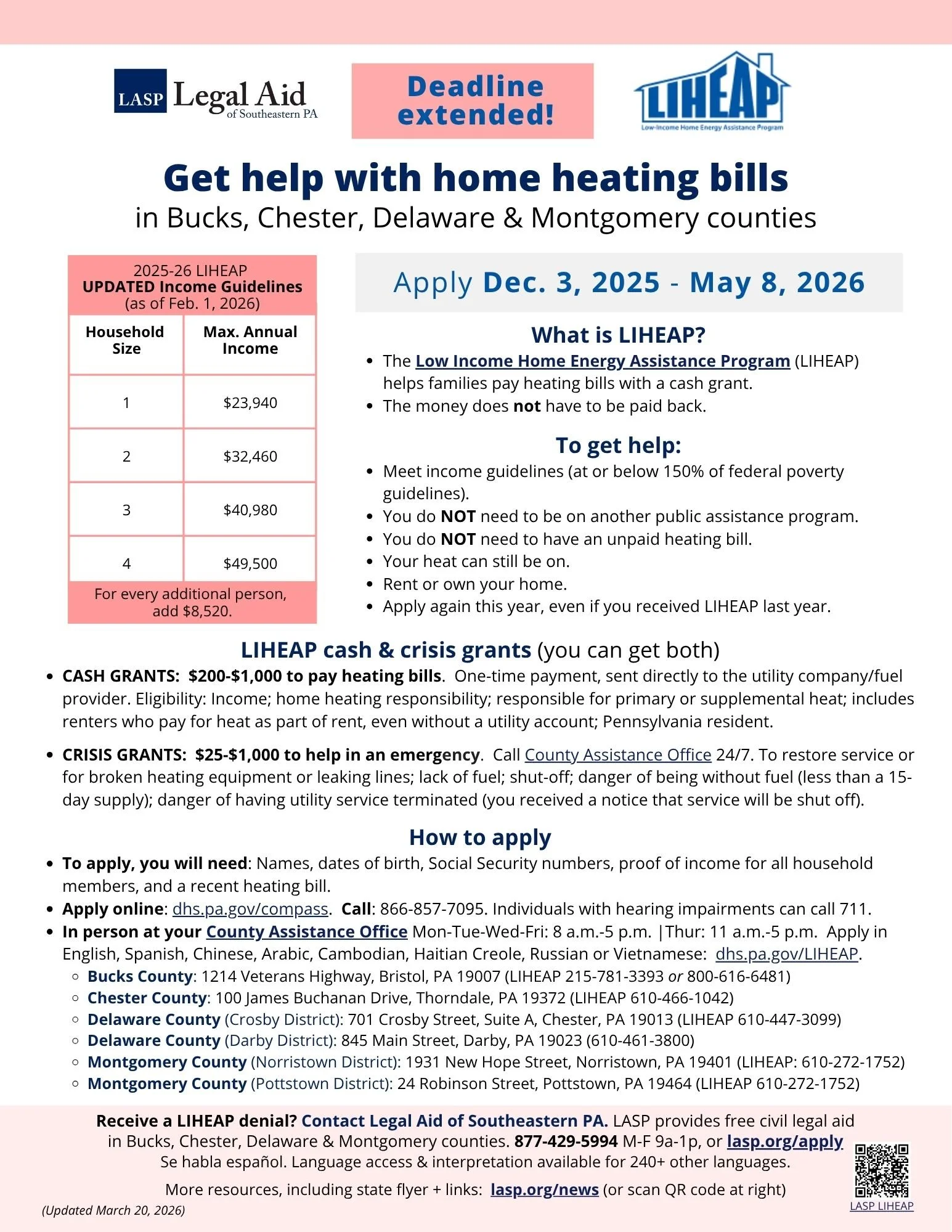 2025-26 LIHEAP Update: Deadline extended! Apply by May 8, 2026 — Legal ...