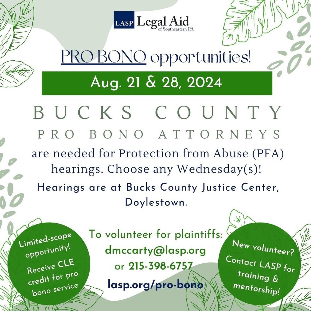 Pro Bono — Legal Aid of Southeastern Pennsylvania