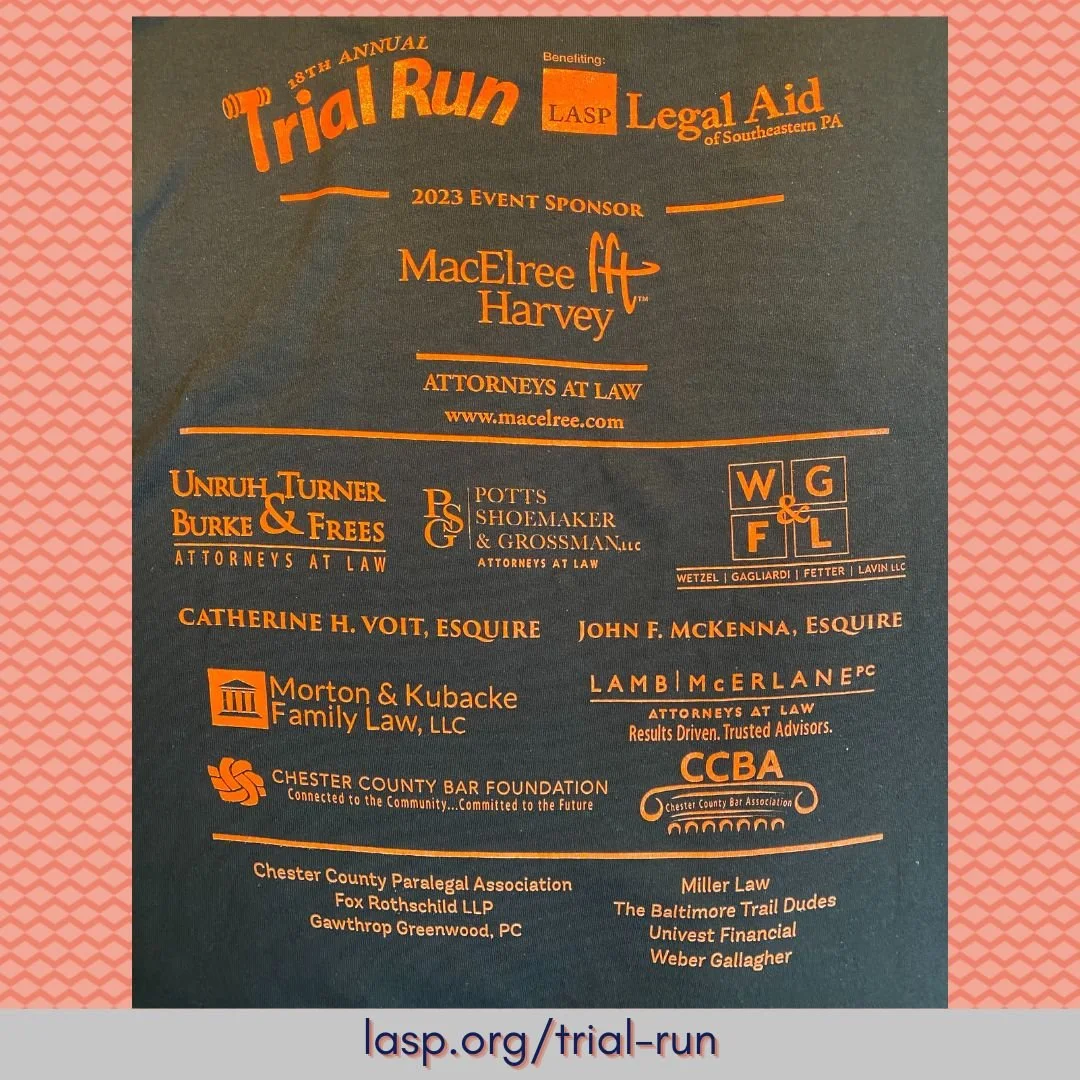 Trial Run 5K - Oct. 25, 2026 — Legal Aid of Southeastern Pennsylvania