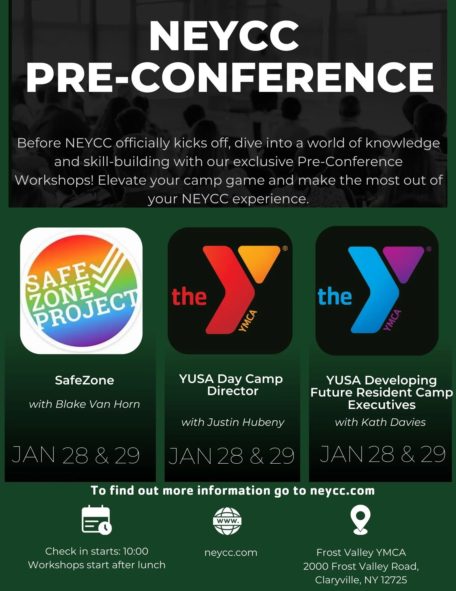 Pre-Conference Workshops — Northeast YMCA Camp Conference