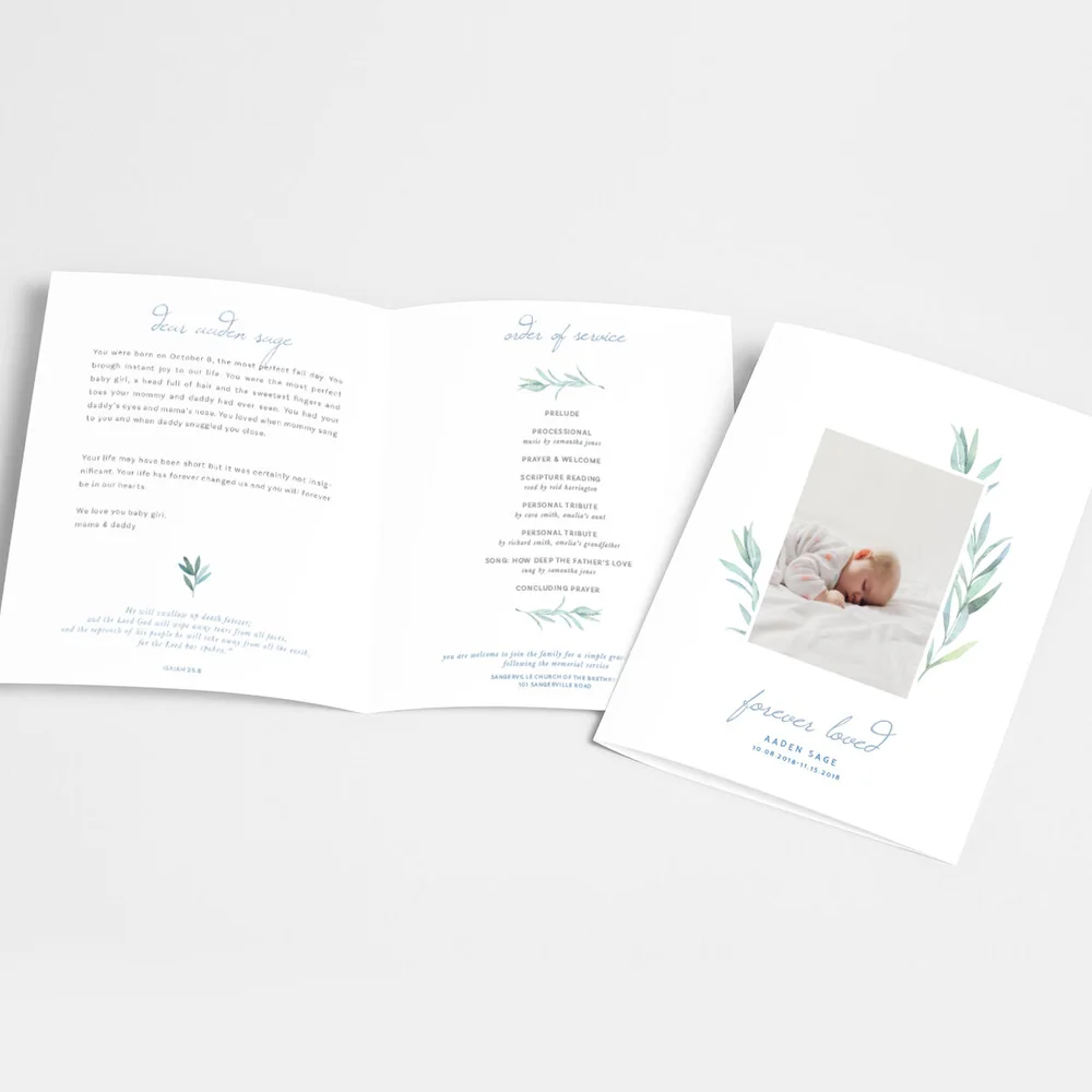 Funeral Service Template Editable Instant Download Corjl — The Morning