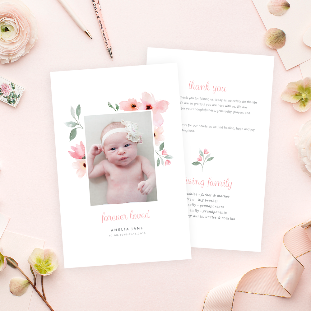 Editable Funeral Program Template for Baby or Child | No. 002 | Corjl ...