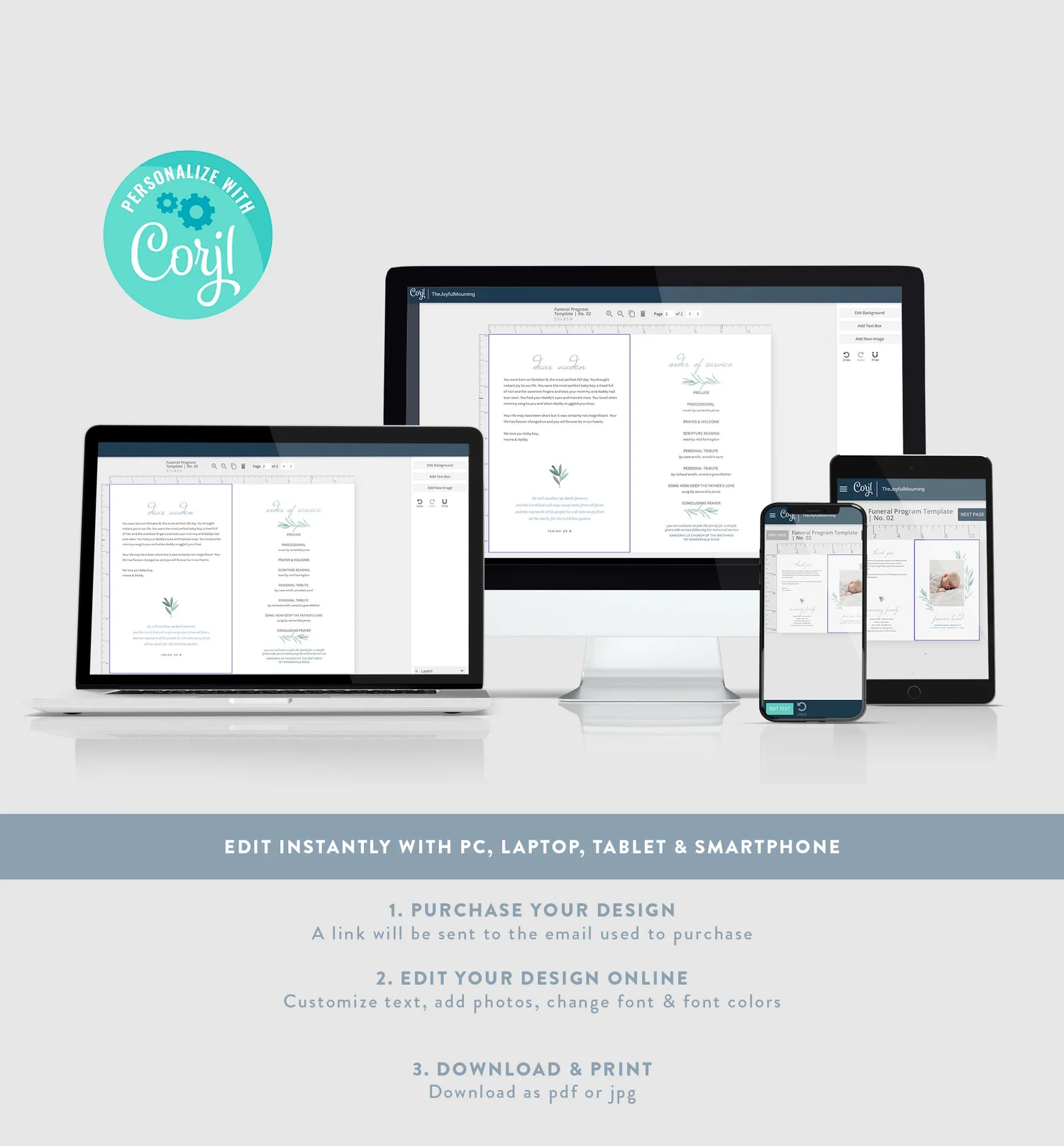 Funeral Service Template Editable Instant Download Corjl — The Morning