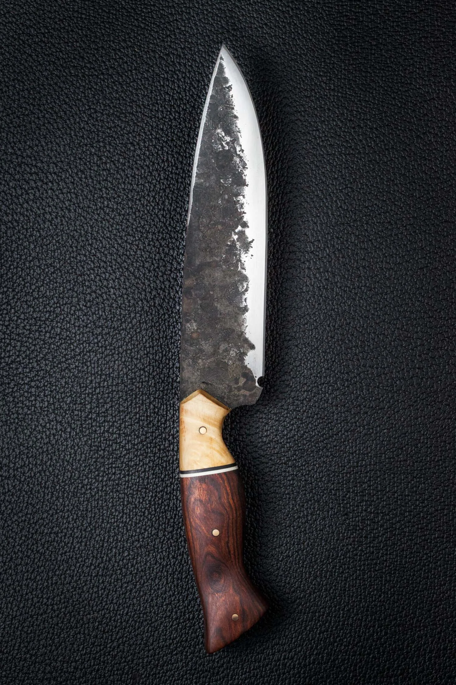 TWO TONED LARGE BRUT DE FORGE CHOPPER — RED TAIL KNIFE