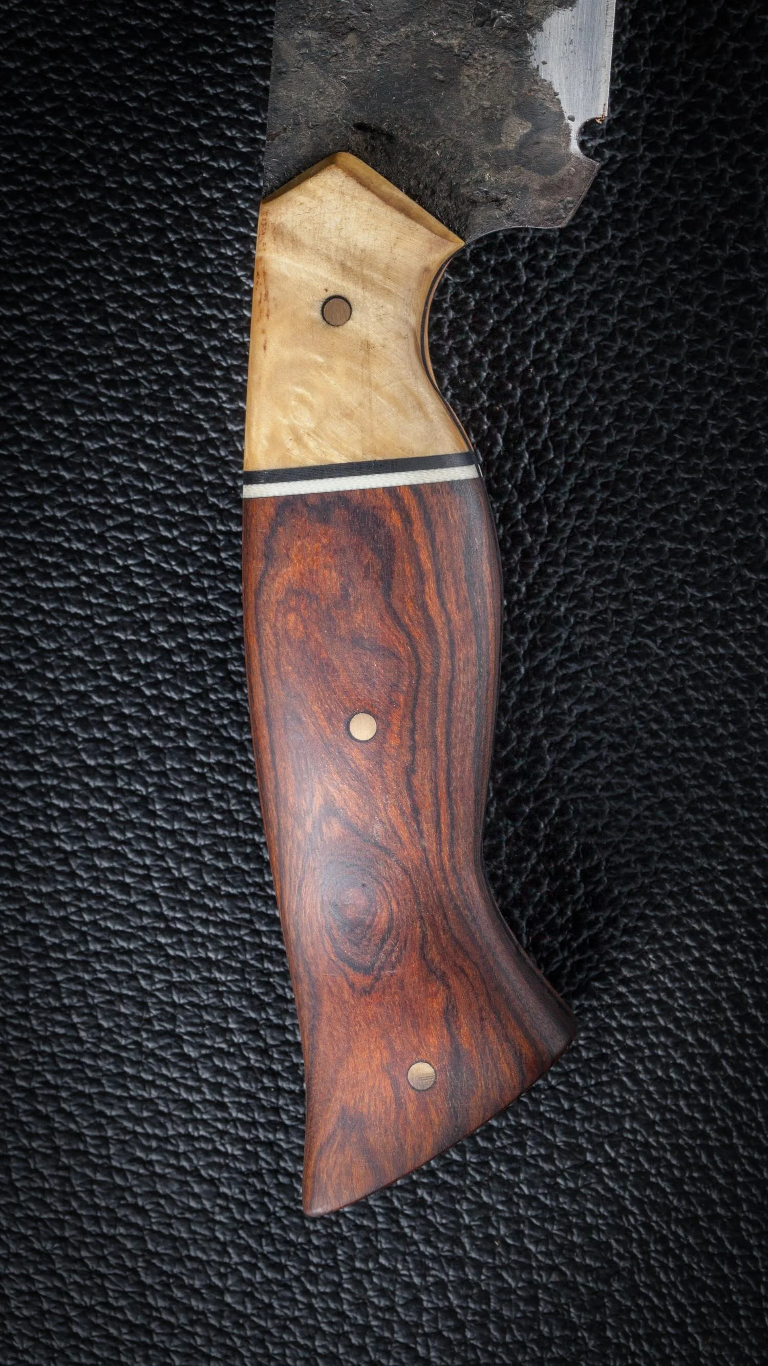 TWO TONED LARGE BRUT DE FORGE CHOPPER — RED TAIL KNIFE