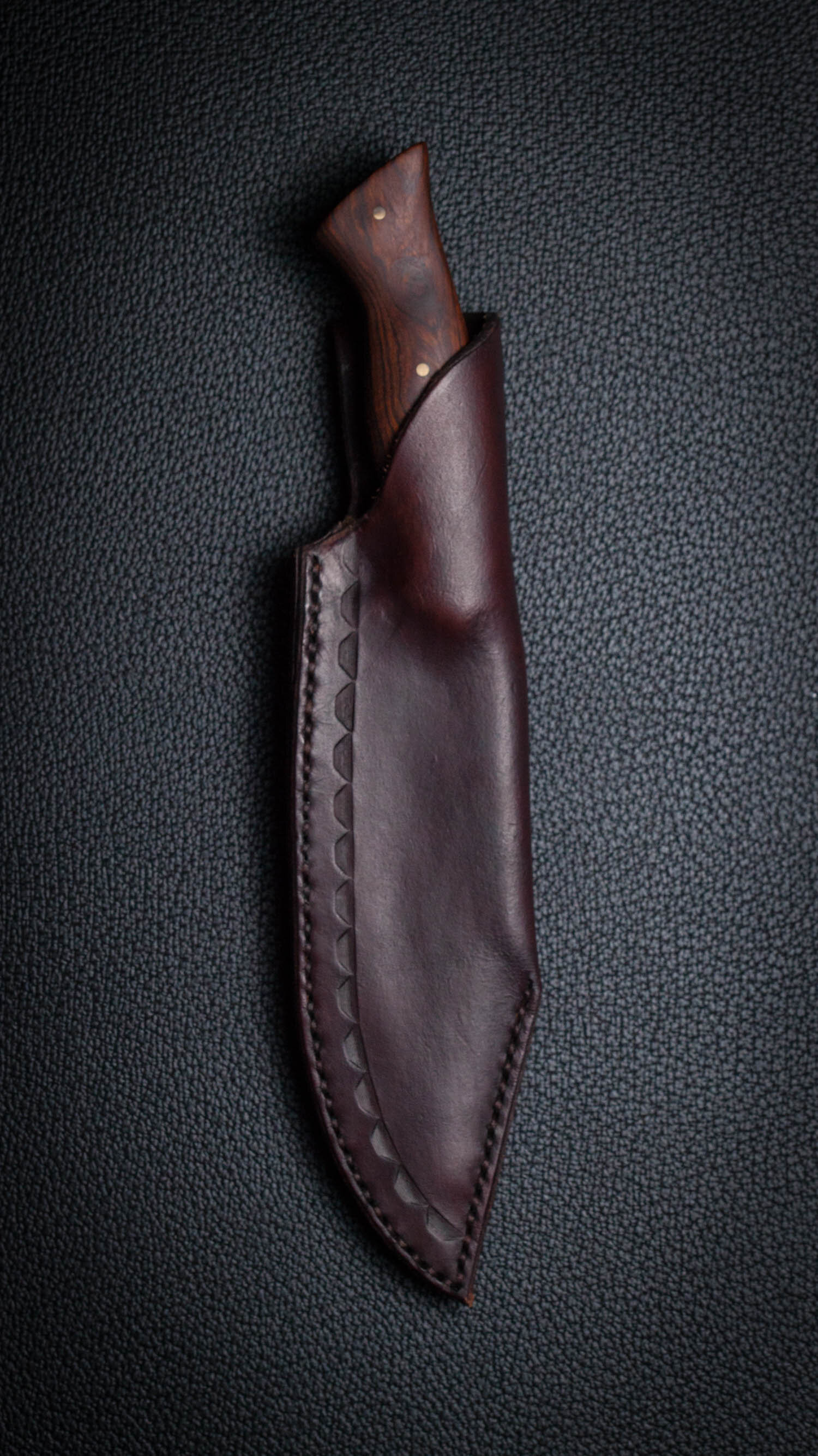 TWO TONED LARGE BRUT DE FORGE CHOPPER — RED TAIL KNIFE