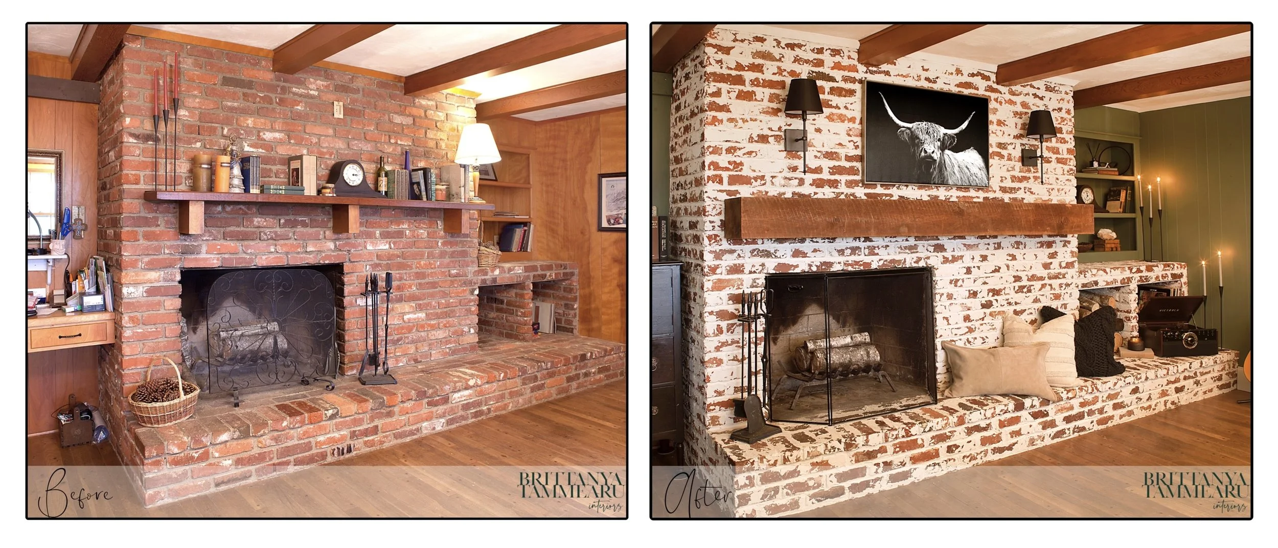 How to German Schmear a Brick Fireplace — Brittanya Tammearu