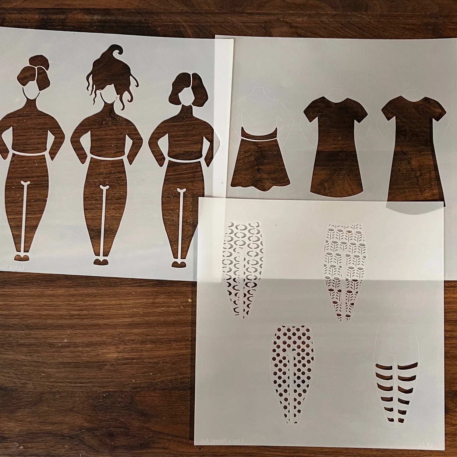 Collage Doll Stencils - SET OF THREE (3) - 6X6 INCHES — leaca young art