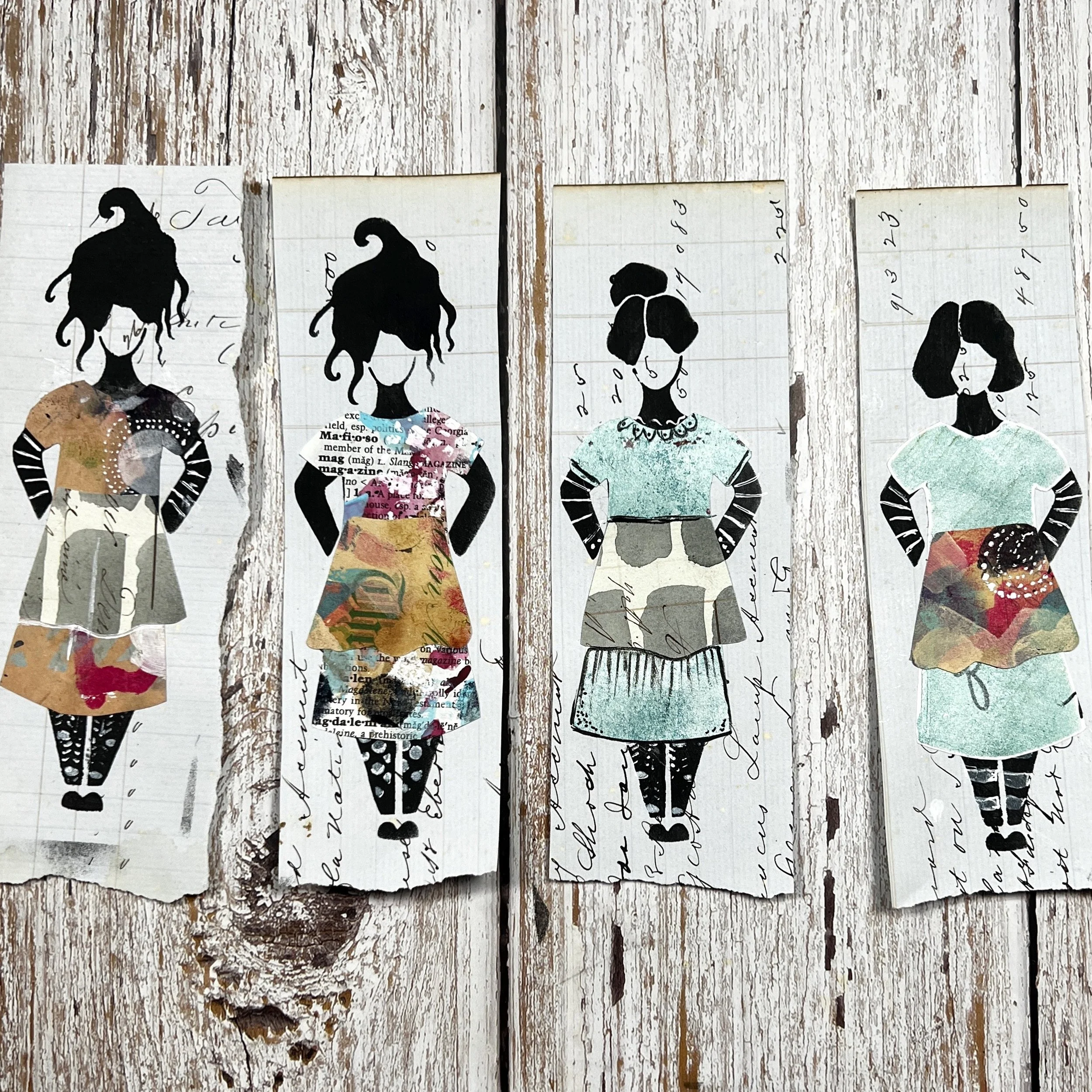 Collage Doll Stencils - SET OF THREE (3) - 6X6 INCHES — leaca young art