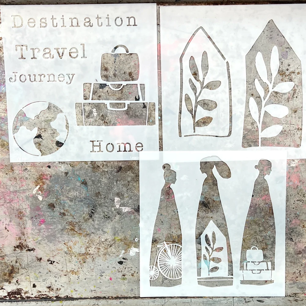 mini collage dolls stencil — leaca young art