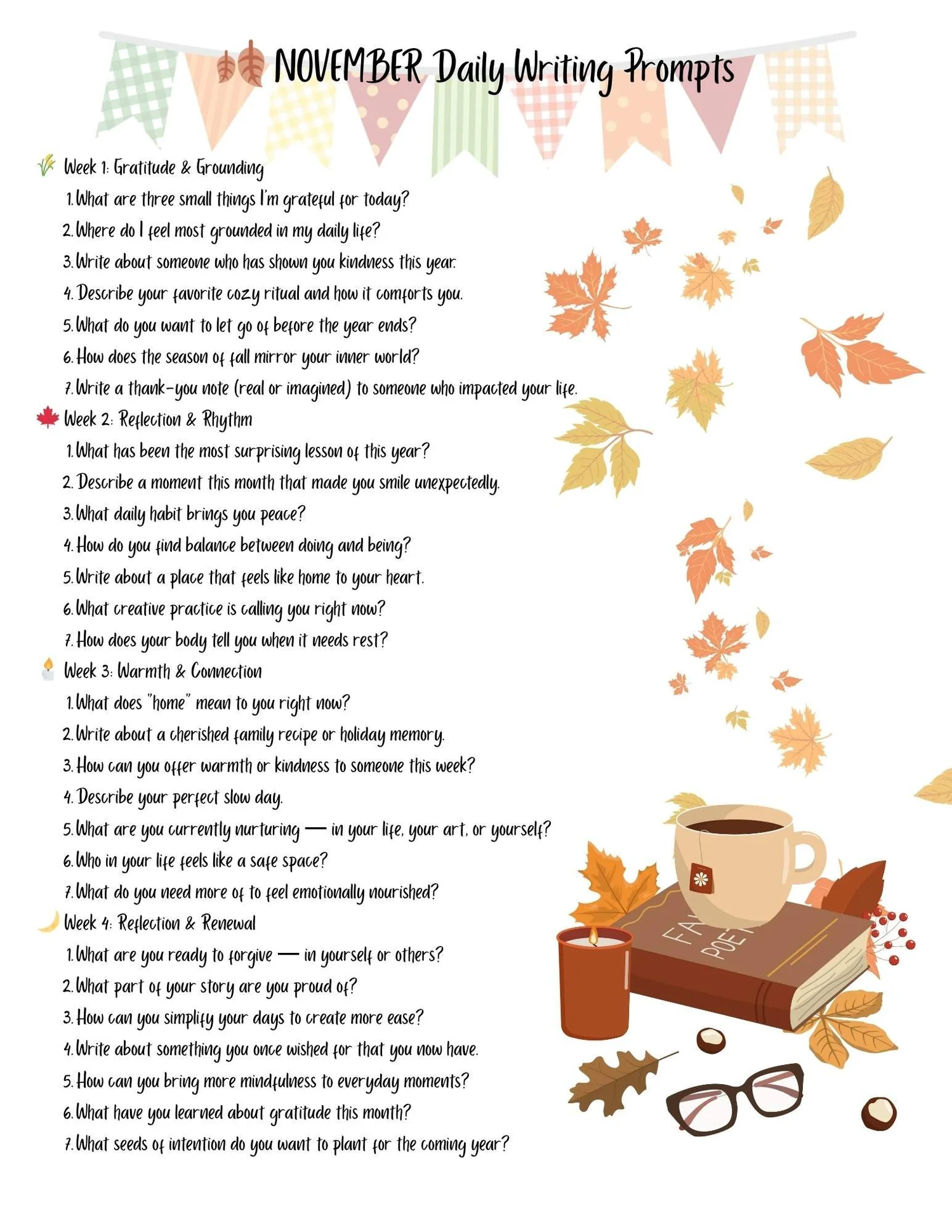NOVEMBER WRITING PROMPTS — leaca young art