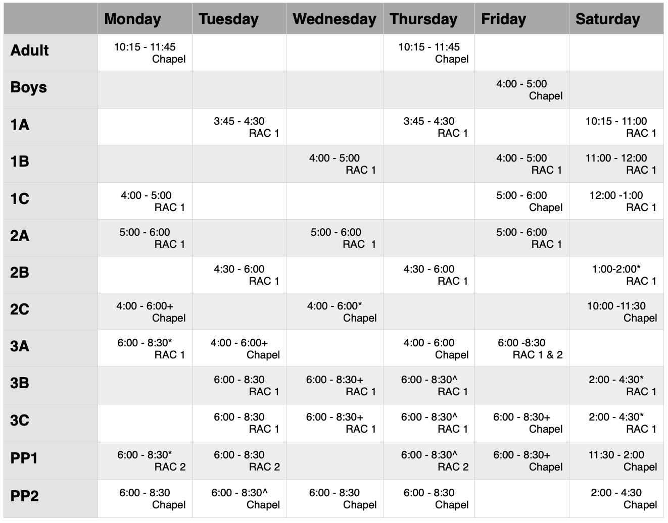 RBC's Schedule | Best Classical Ballet Studio and Pre-Professional ...