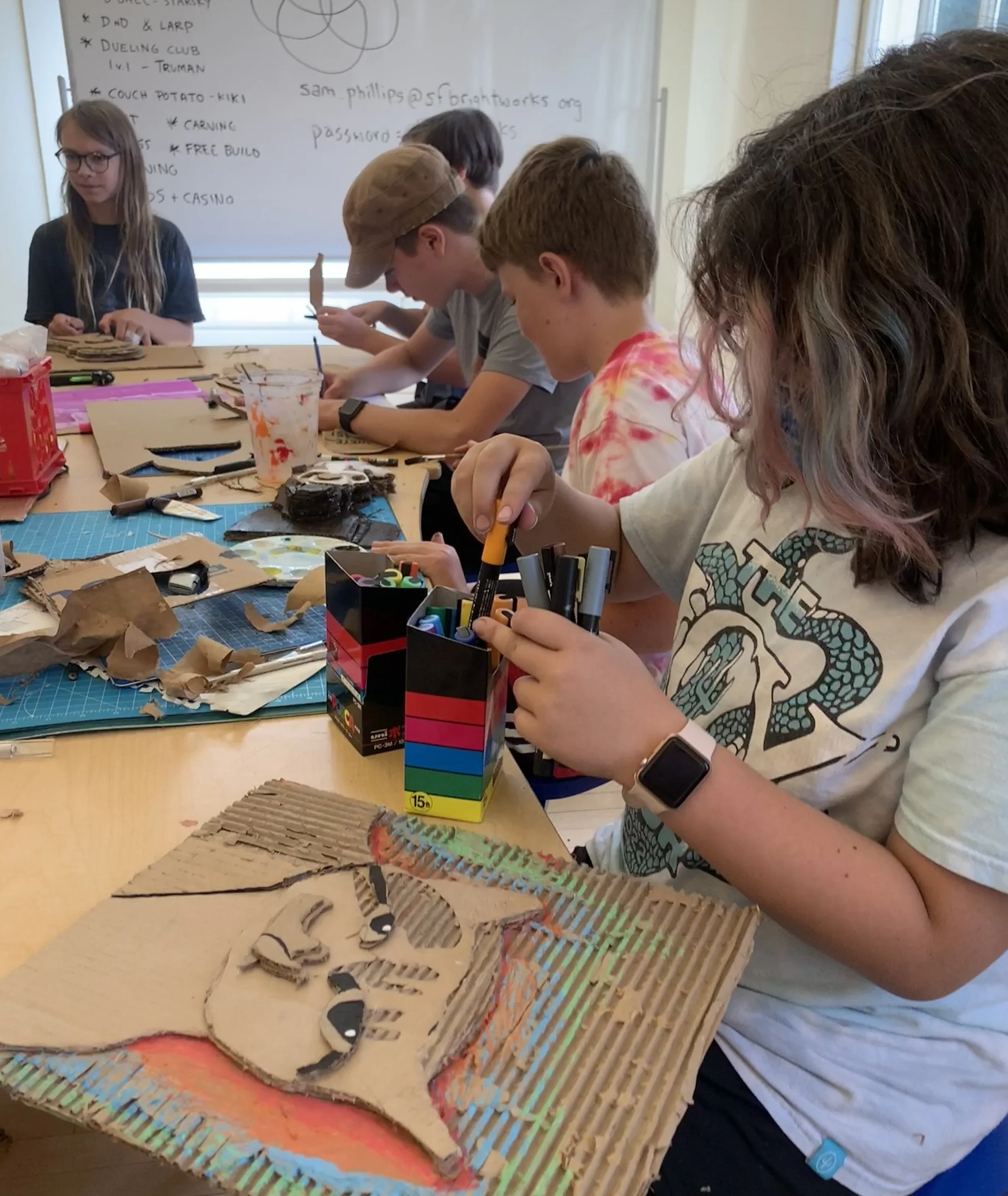 Cardboard Relief Self-Portraits — Brightworks School - an innovative K ...