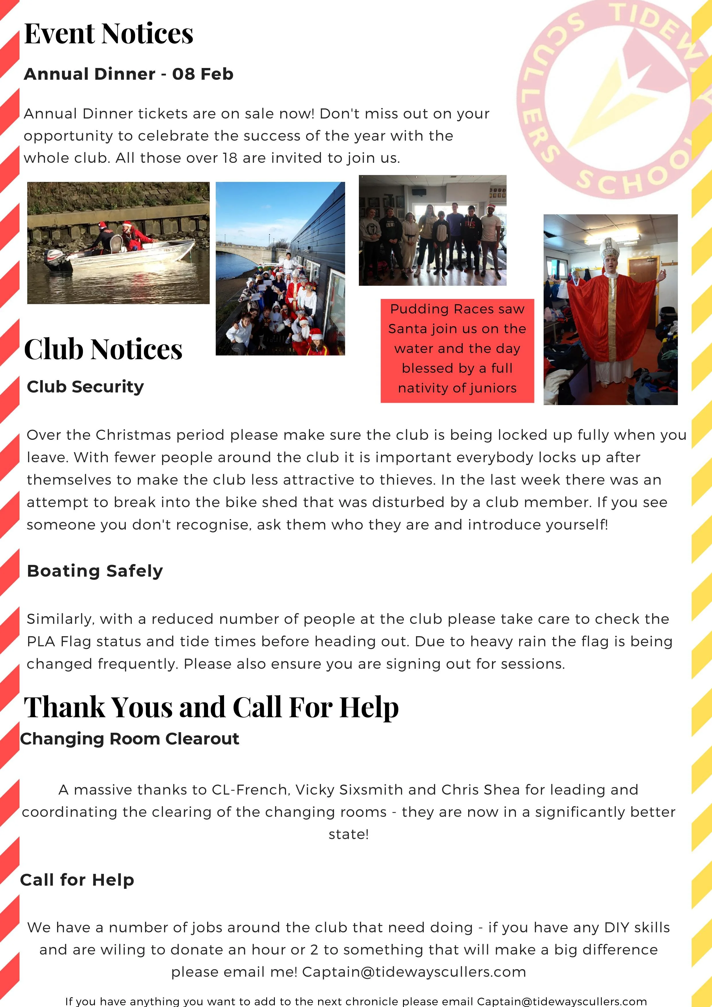 Tideway Scullers December Chronicle — Tideway Scullers School