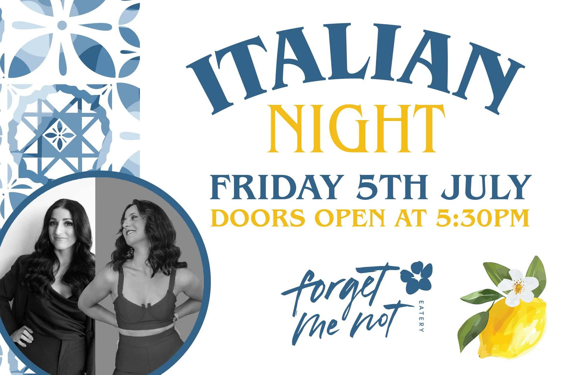 Dinner + Live Music Greenvale | Forget Me Not Eatery