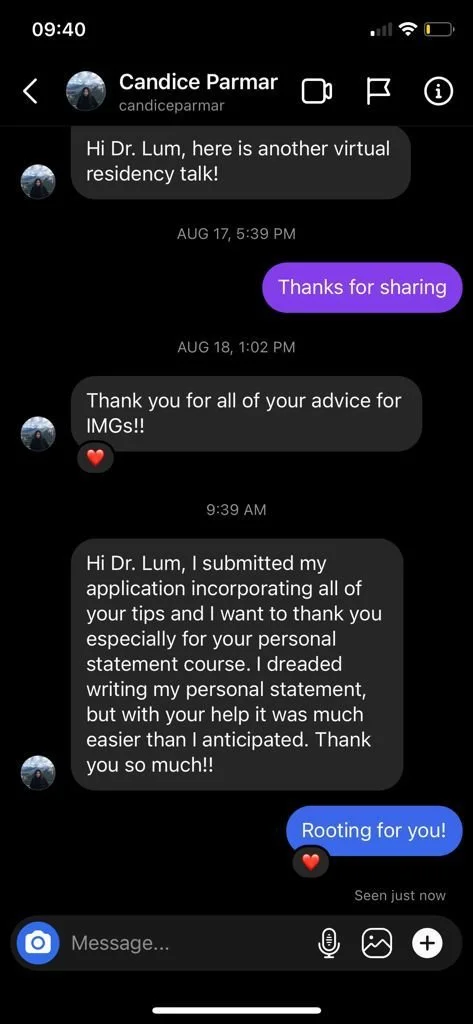 Personal Statement — Dr. Nina Lum