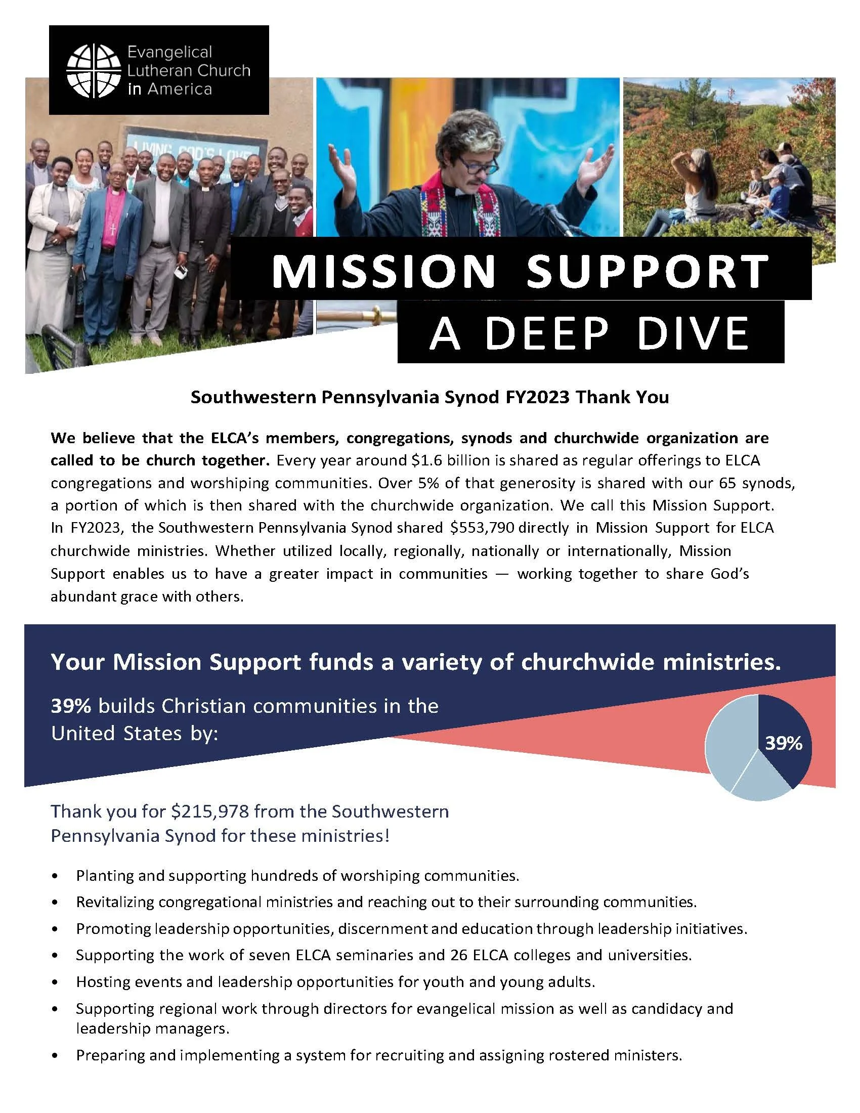 Mission Support: A Deep Dive — Southwestern Pennsylvania Synod