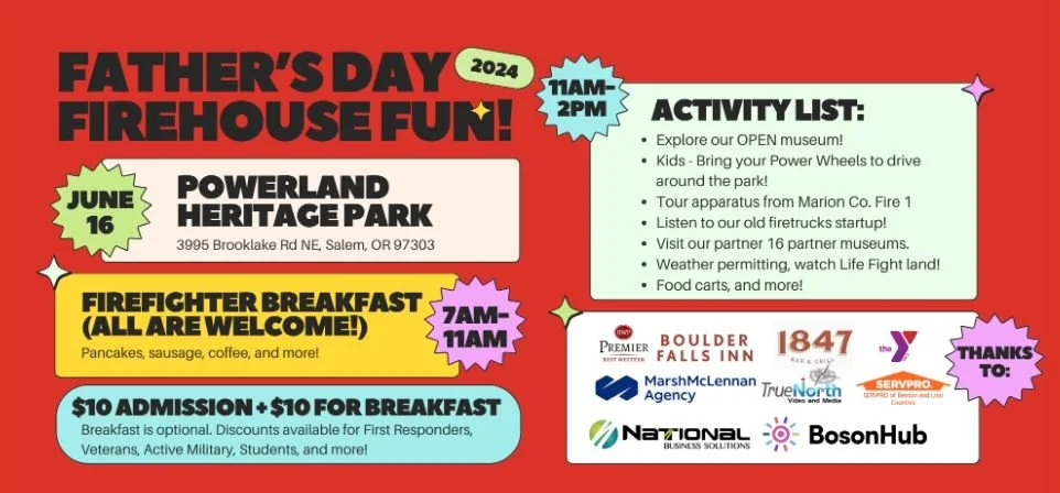Father's Day Firehouse Fun — Powerland Heritage Park