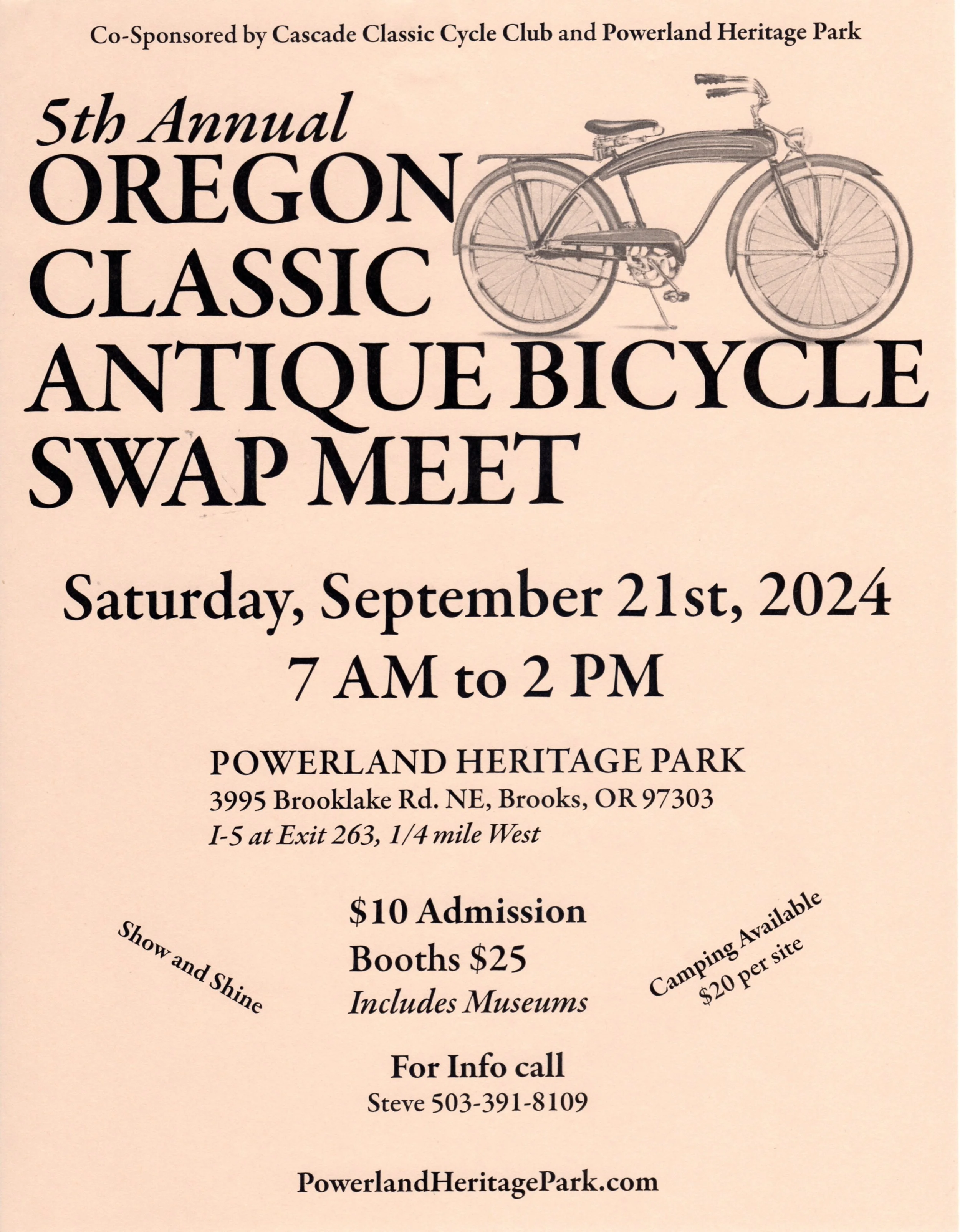 5th Annual Oregon Classic Antique Bicycle Swap Meet — Powerland ...