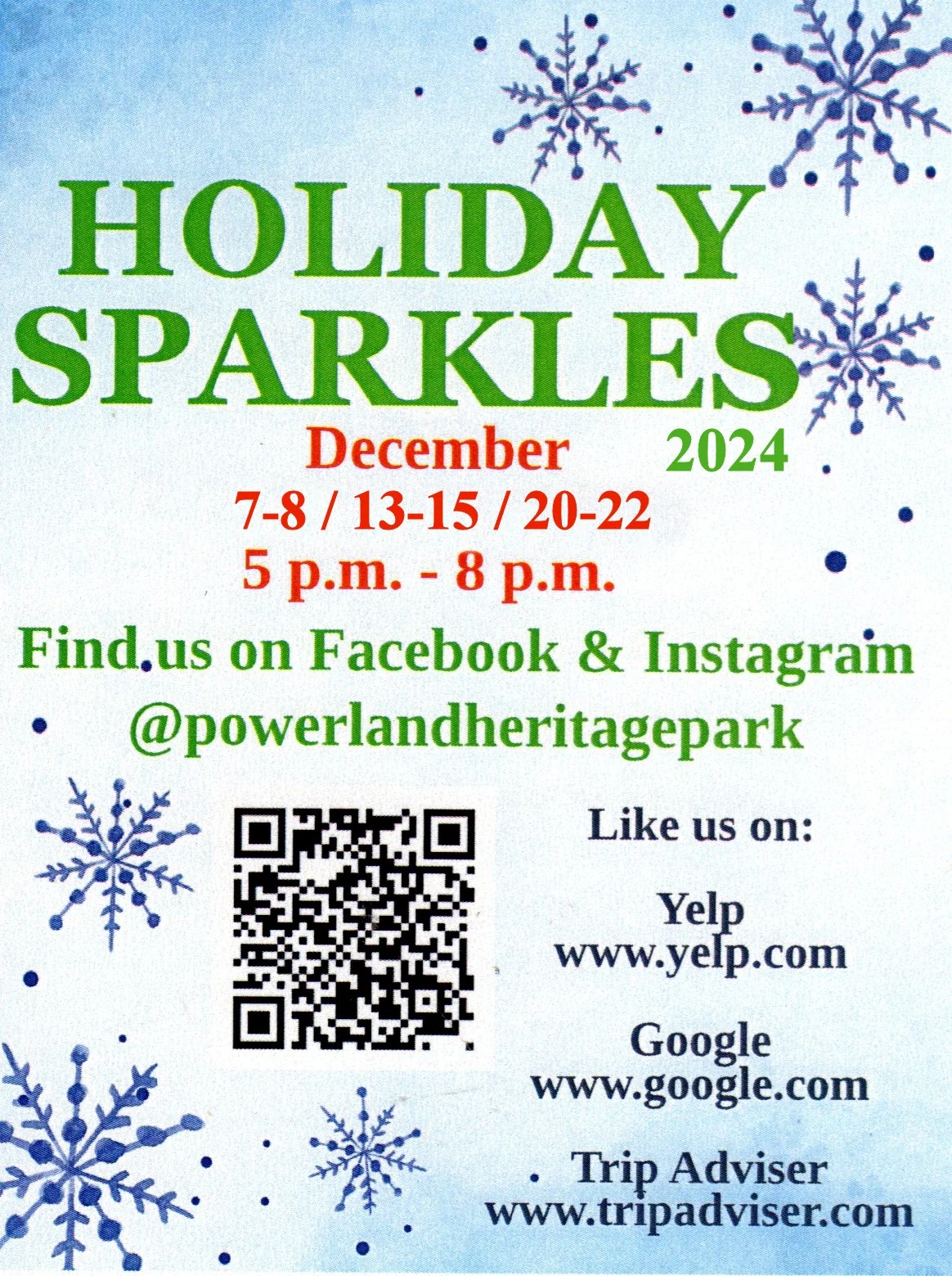 Holiday Sparkles — Powerland Heritage Park