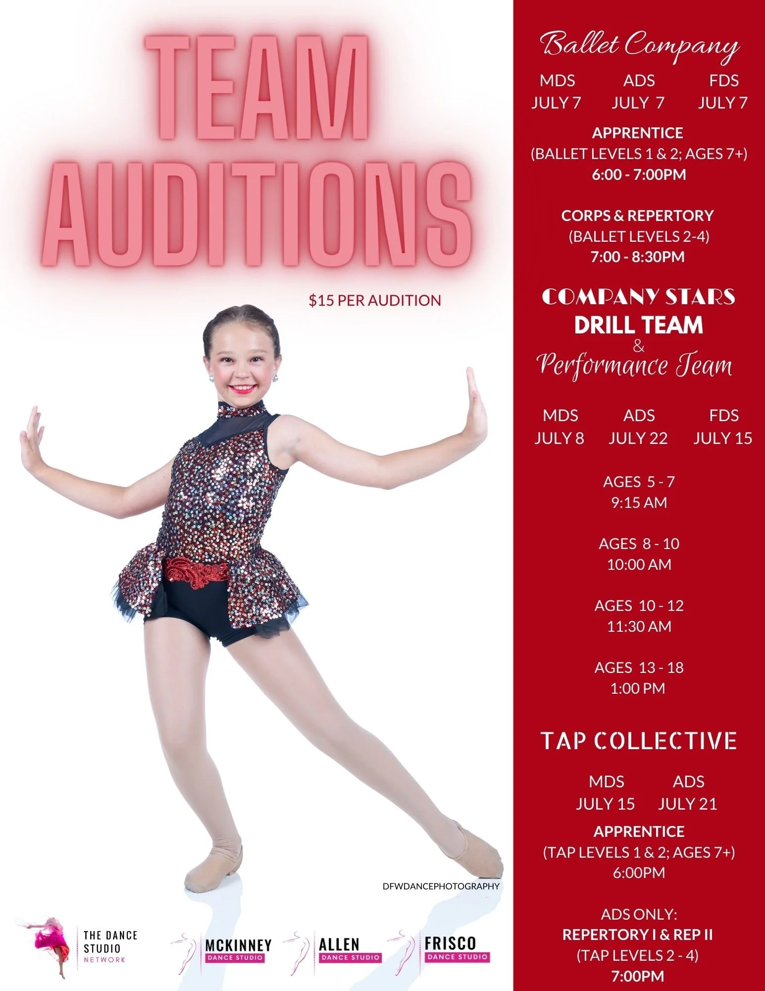 Audition Dates — McKinney Dance Studio