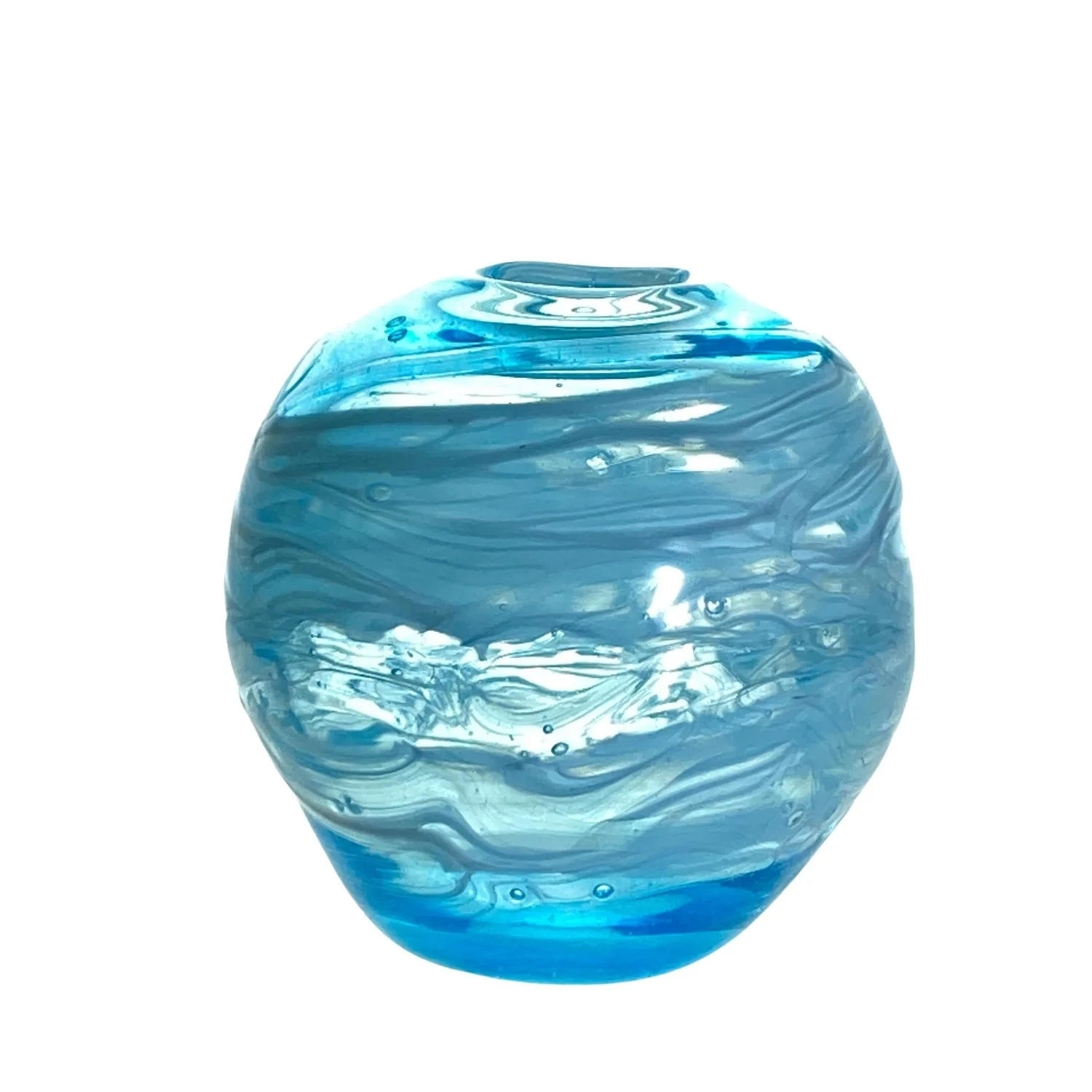 Surf Vase in Aqua avg384 — Alison Vincent Glass