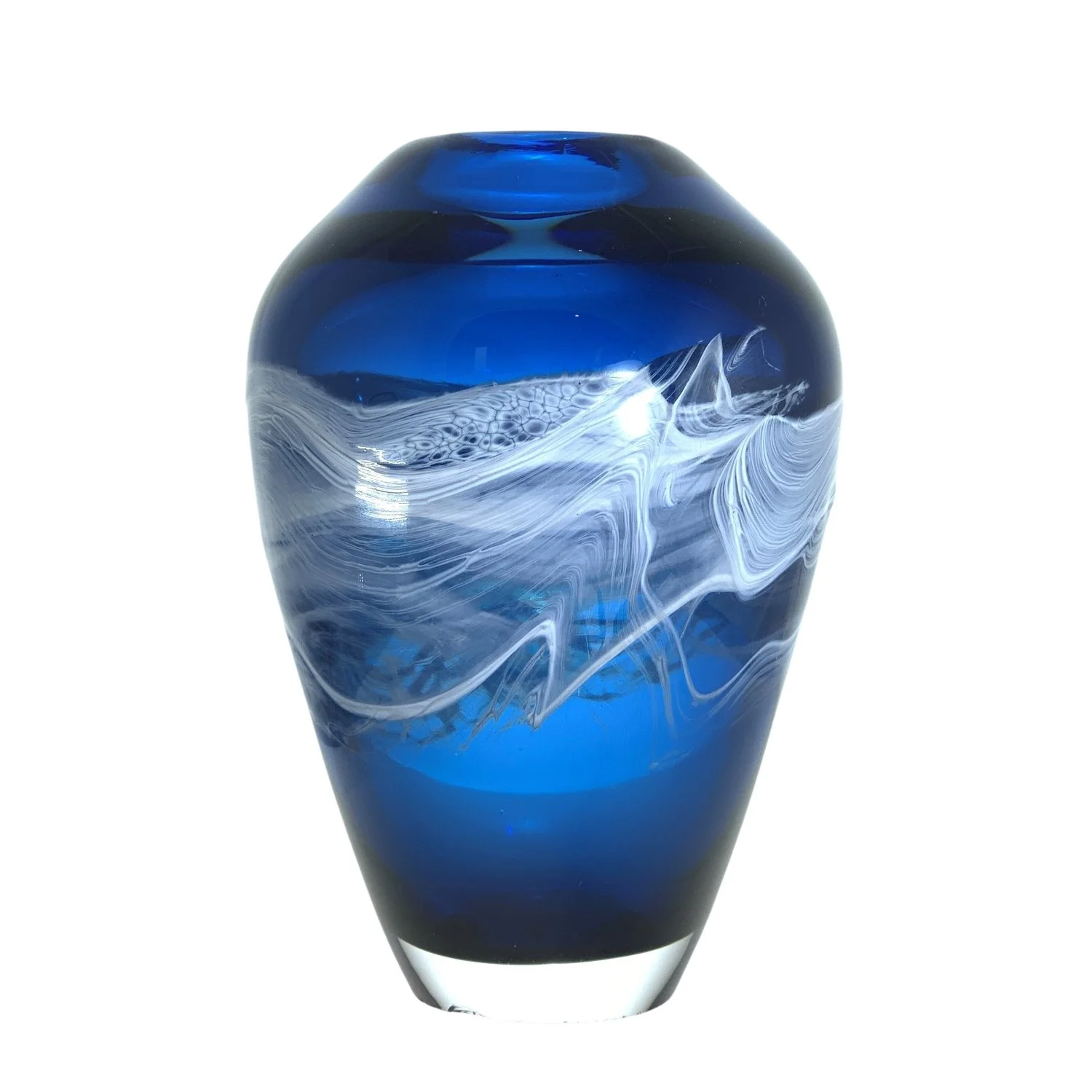 Surf Vase in Steel Blue avg512 — Alison Vincent Glass