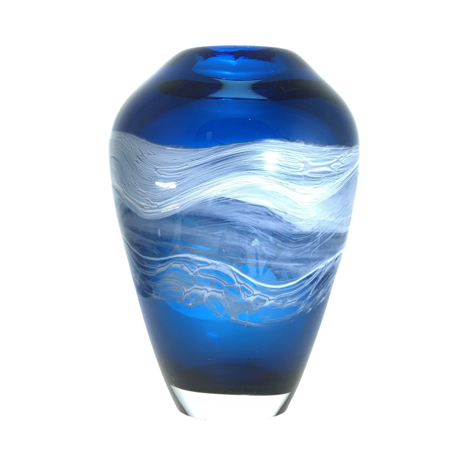 Surf Amphora Vase in Steel Blue avg528 — Alison Vincent Glass