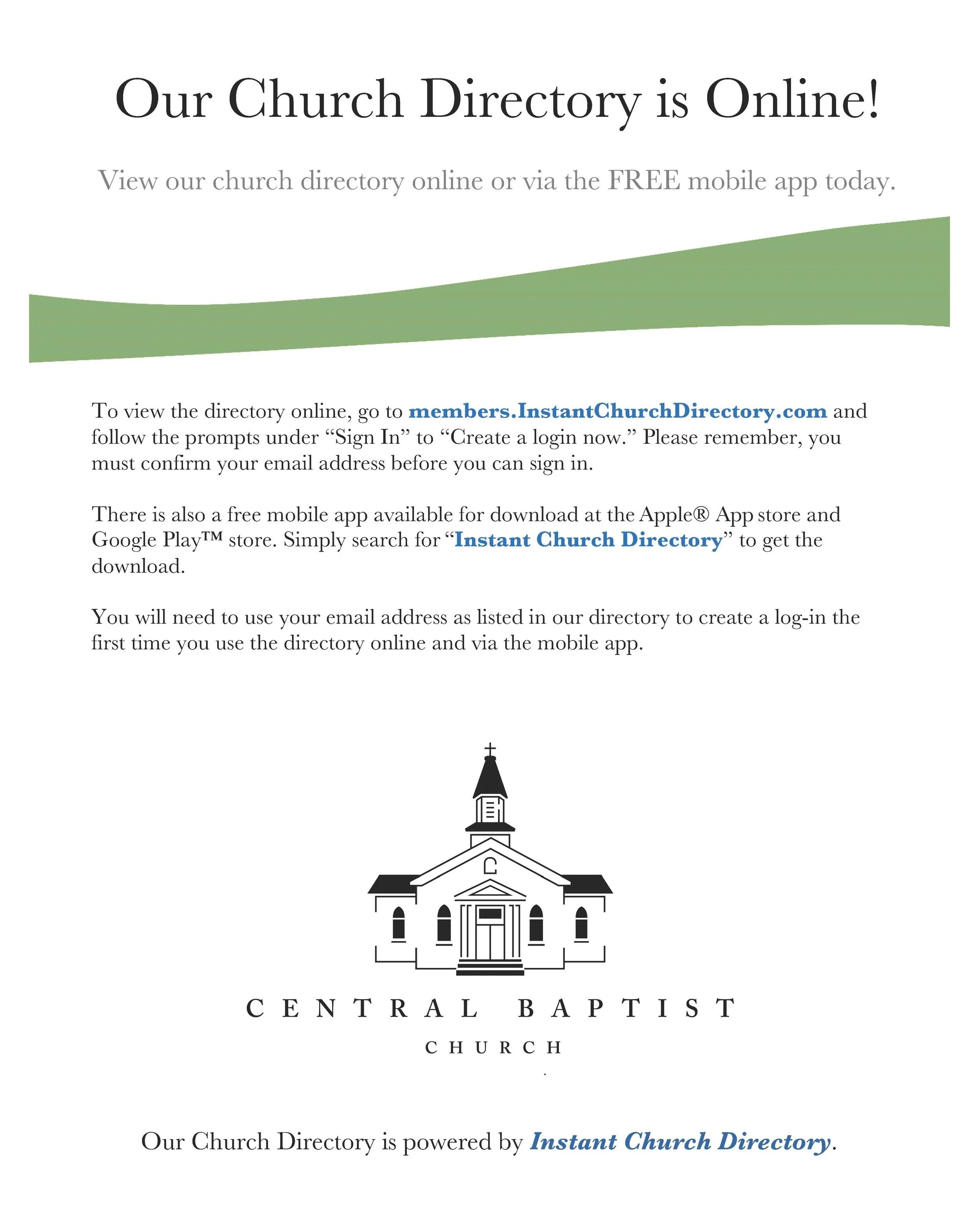 Church Member Directory — Central Baptist Church