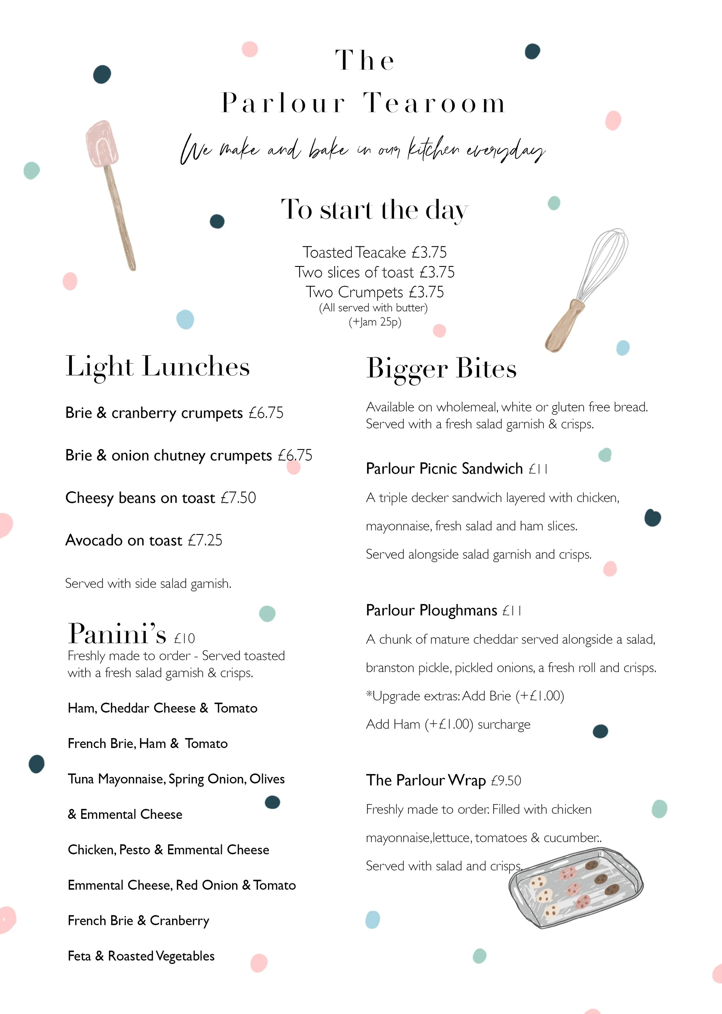 Menu For A Tea Luncheon