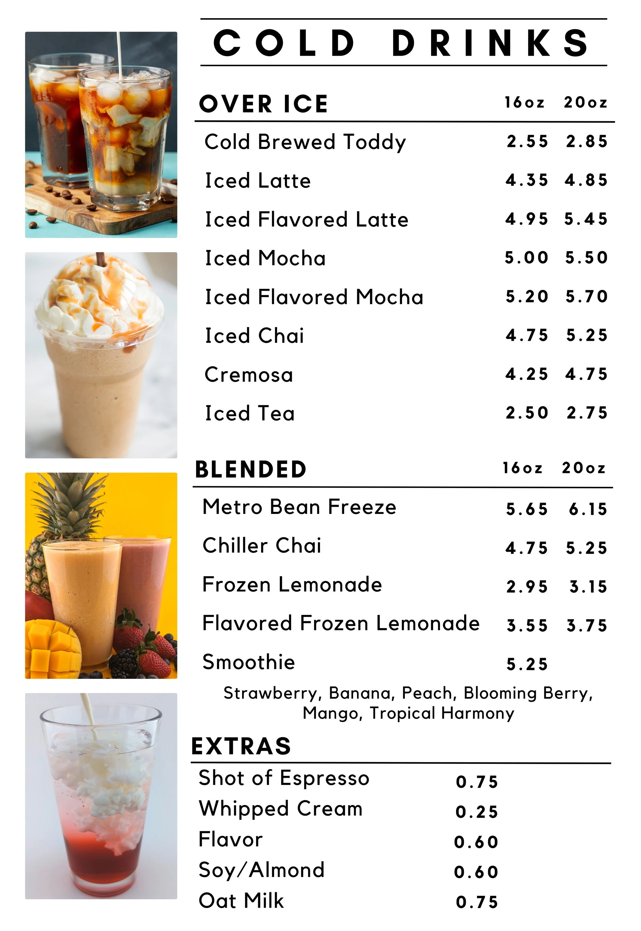 Menu — Metropolitan Coffee