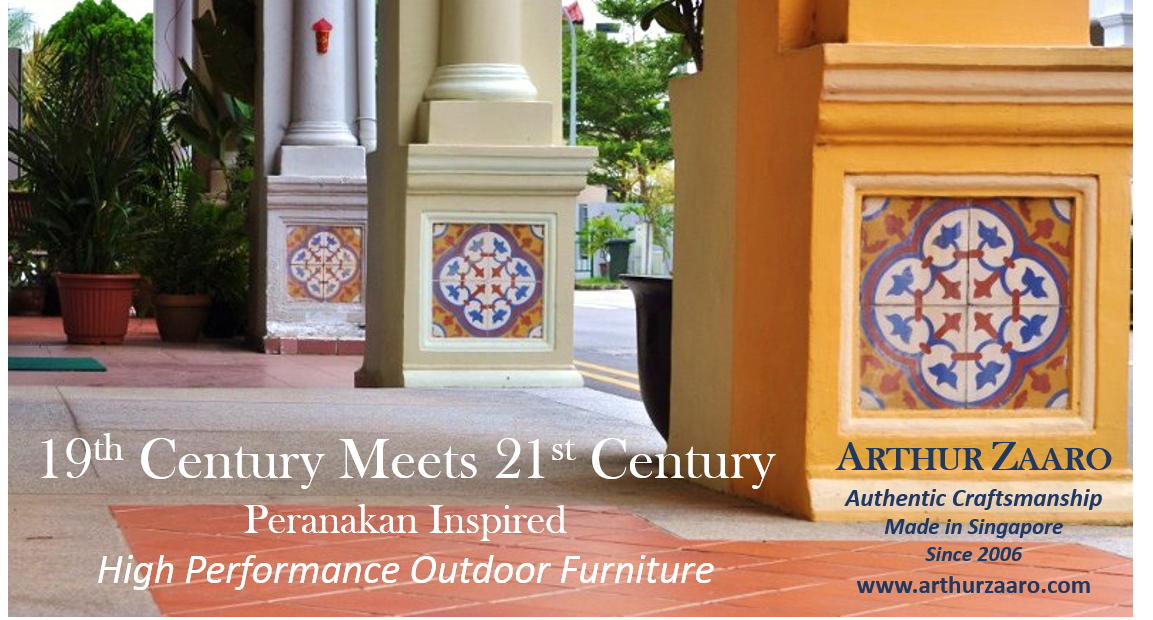 Peranakan Tile Tables - Sustainable Urban Grown Singapore Wood