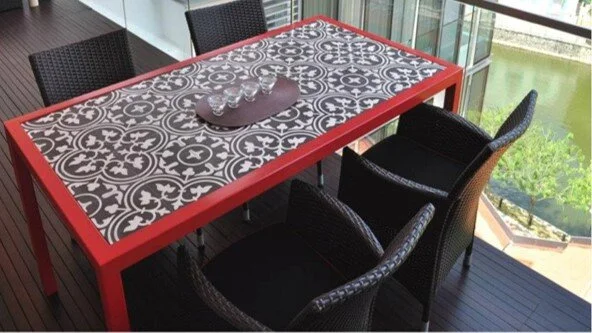 Peranakan Tile Tables - Sustainable Urban Grown Singapore Wood