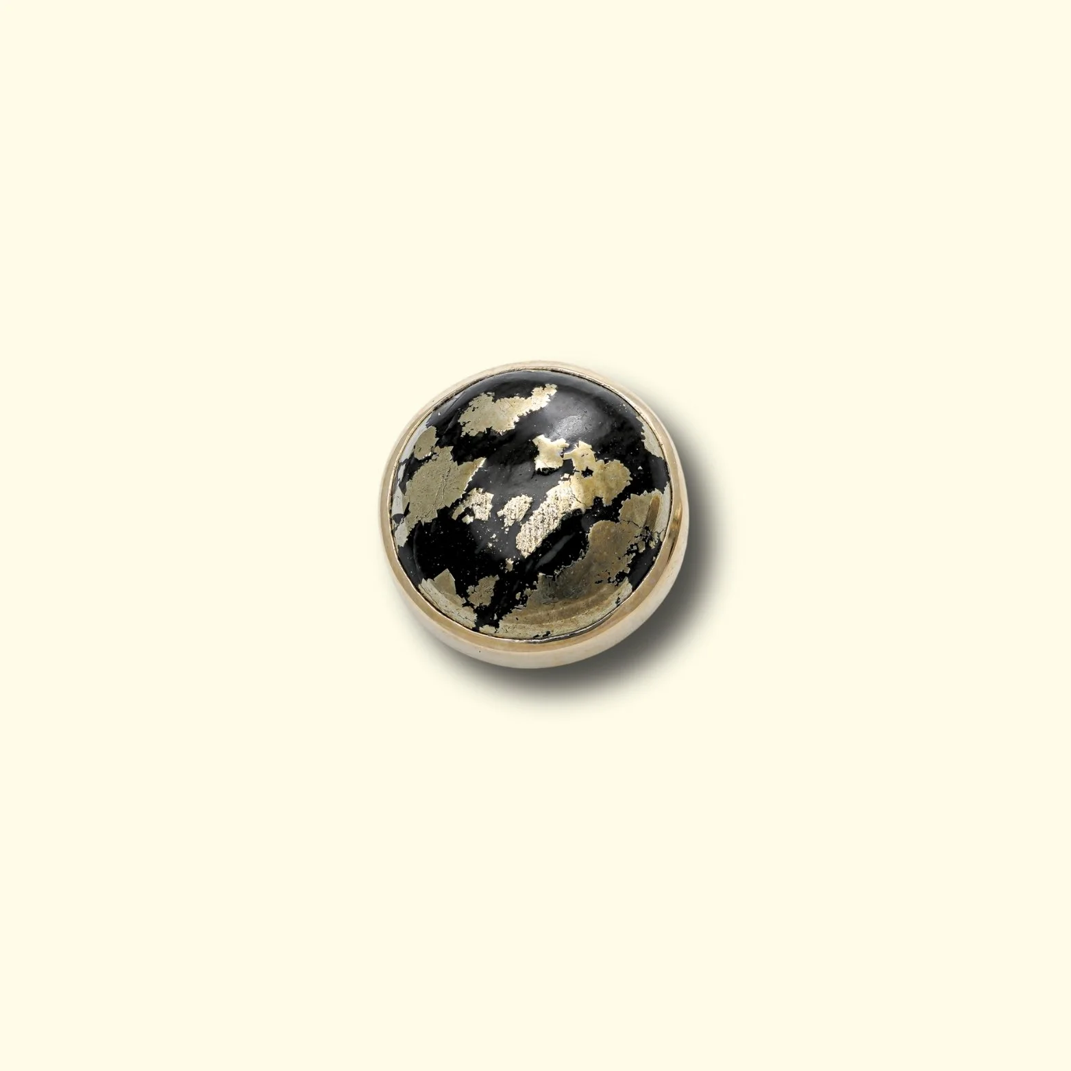 6mm Round Cup Pyrite 14g Threaded Yellow Gold BVLA — Rockstar Piercing