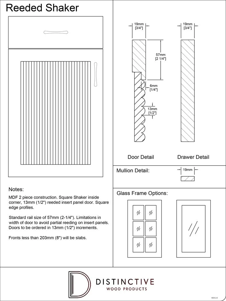 Reeded Shaker | Distinctive Wood Products