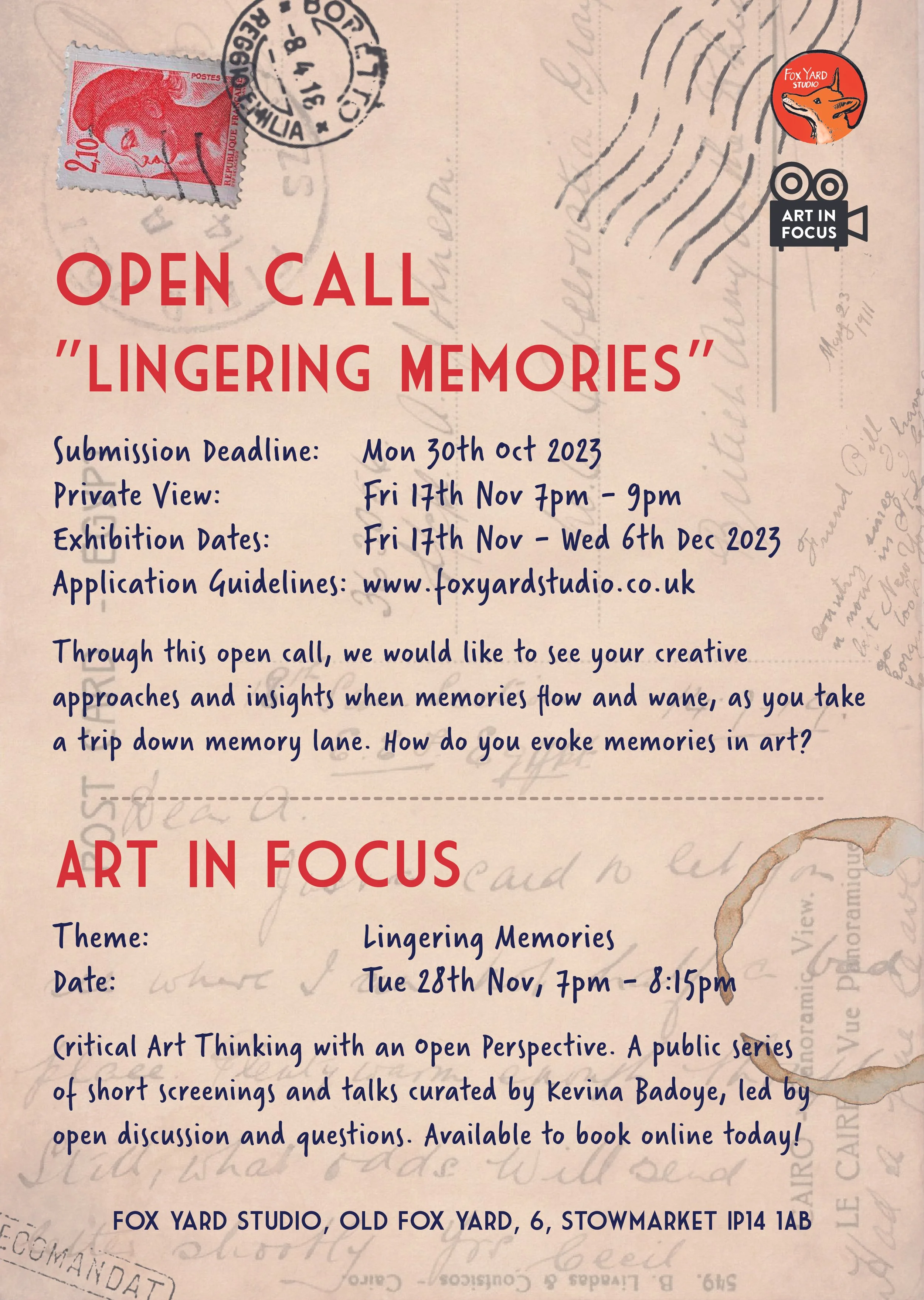 Open Calls — Fox Yard Studio