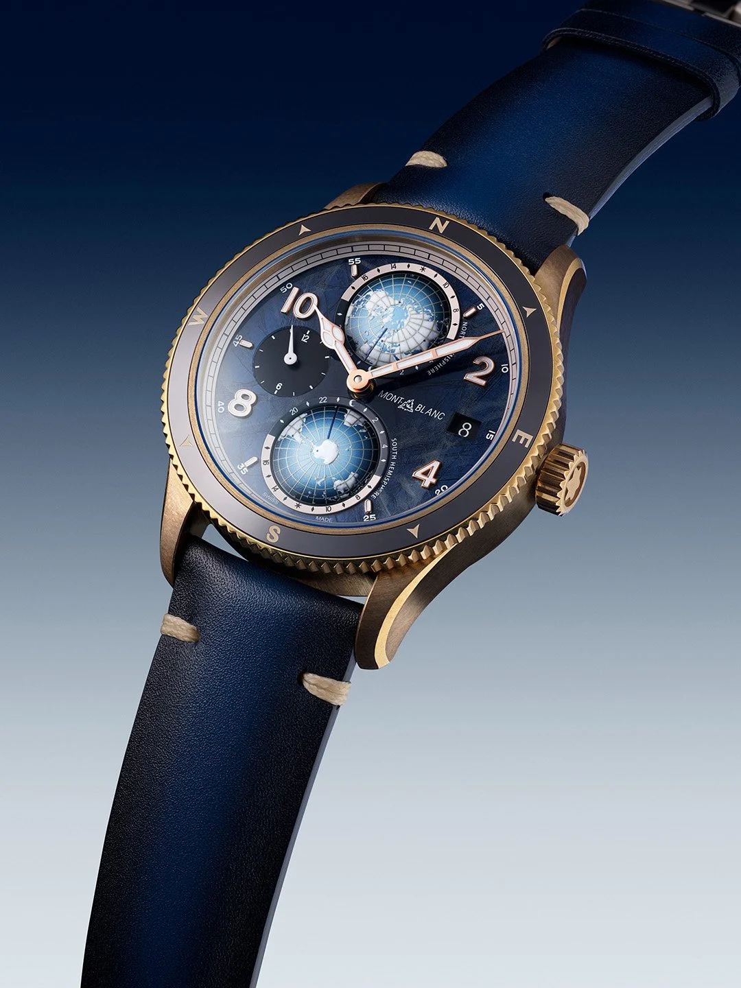 溯源巅峰，重凌绝顶丨全新万宝龙1858系列南北半球世界时腕表无氧冰川蓝限量款 — Amazedaily