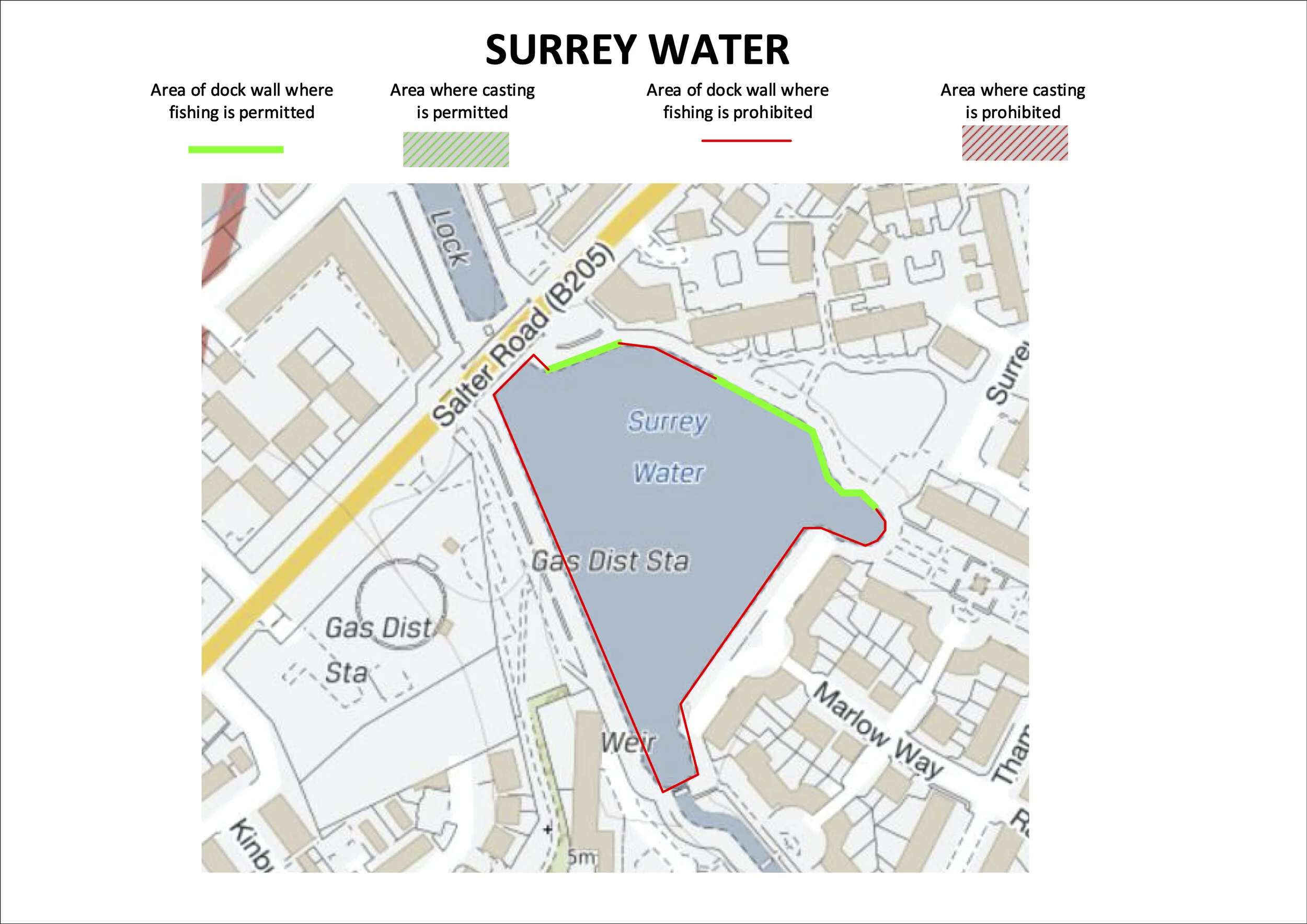 Fishing Areas — Surrey Docks Angling