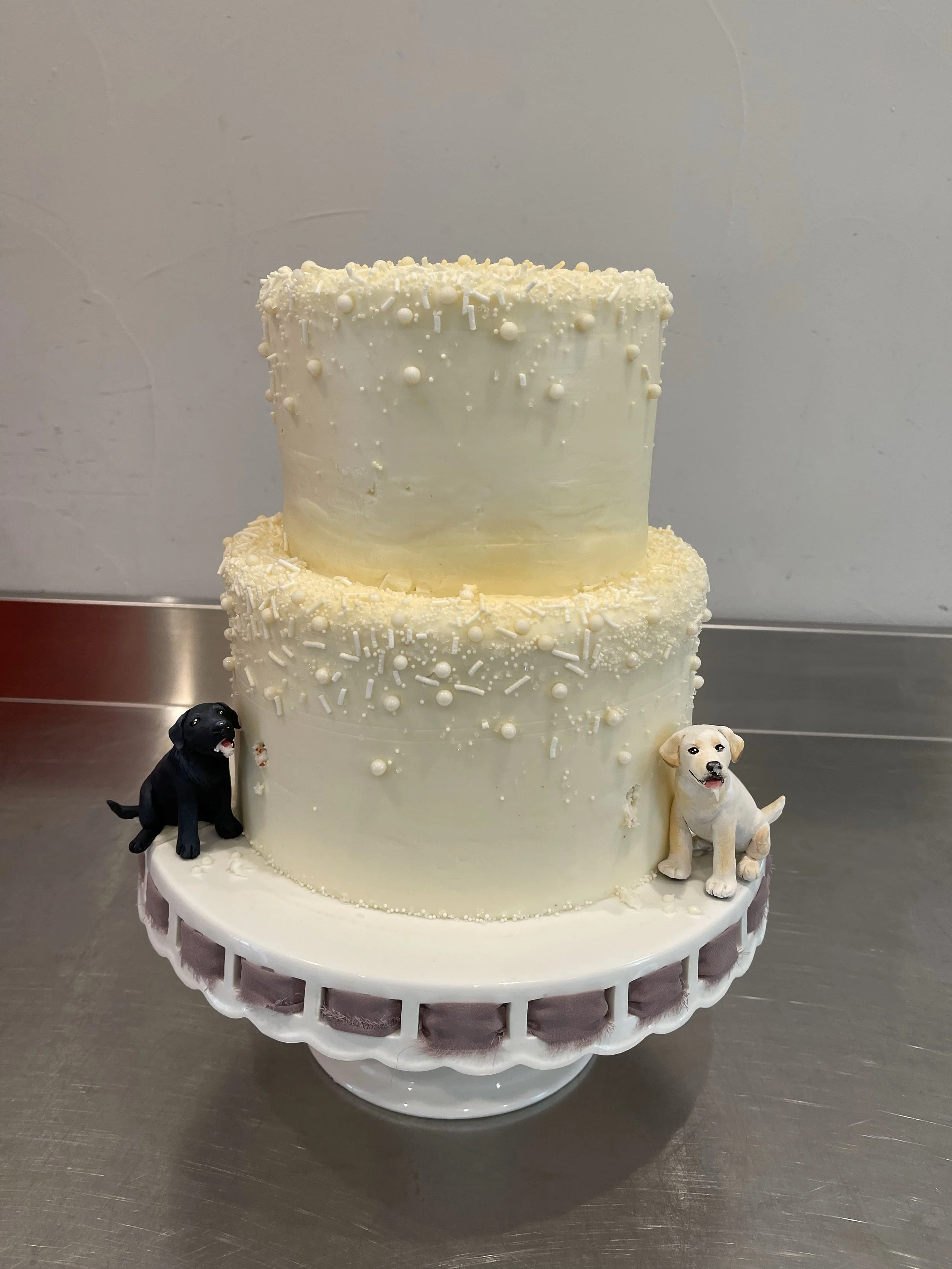 Dog Eating Wedding Cake
