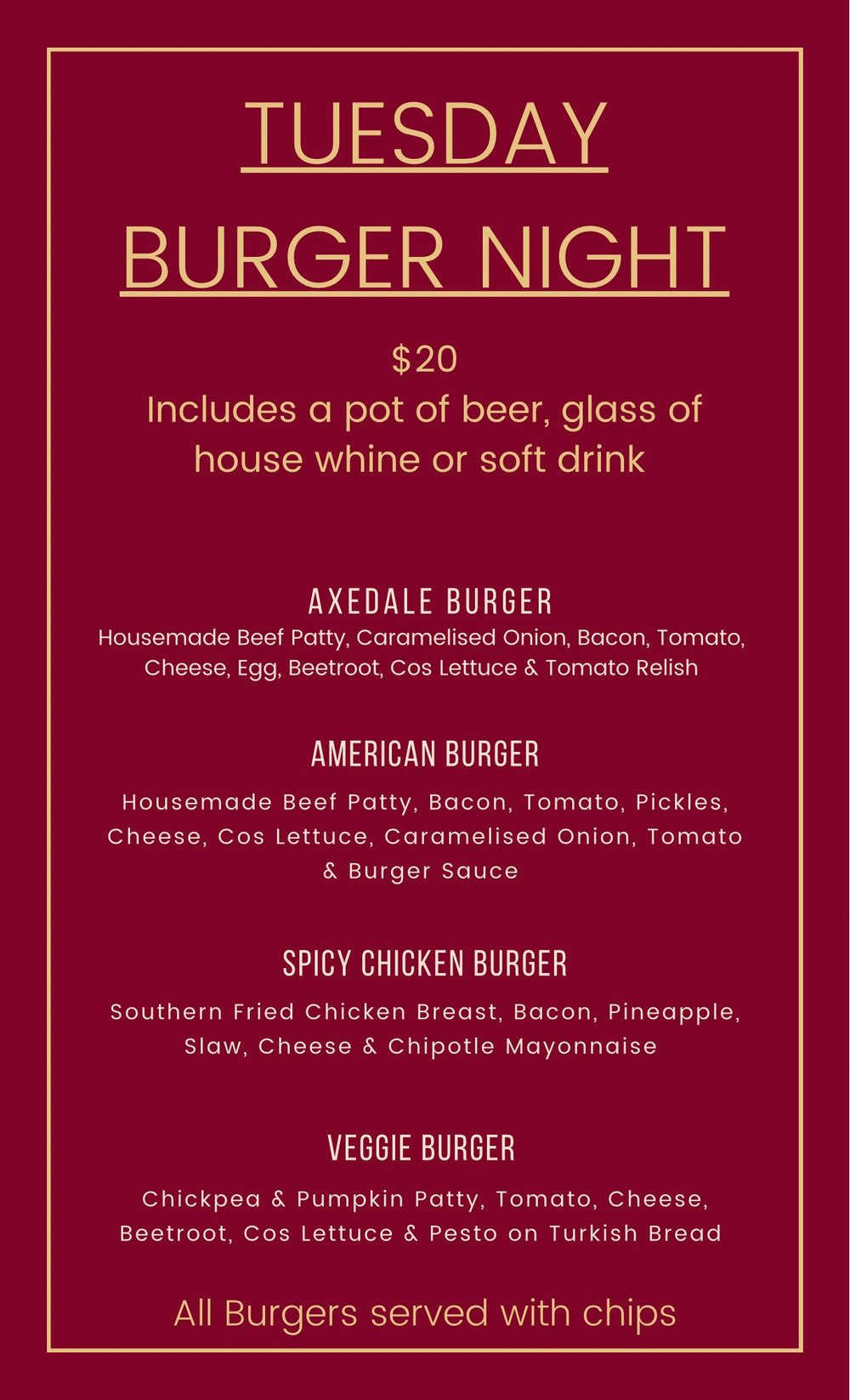 What’s On — Axedale Tavern