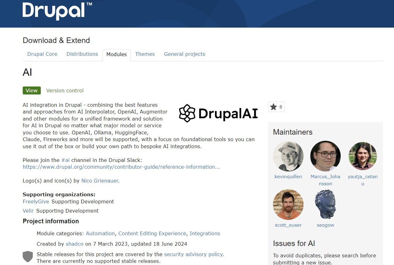 Detailed Introduction to the new Drupal AI module. — FreelyGive: Full ...