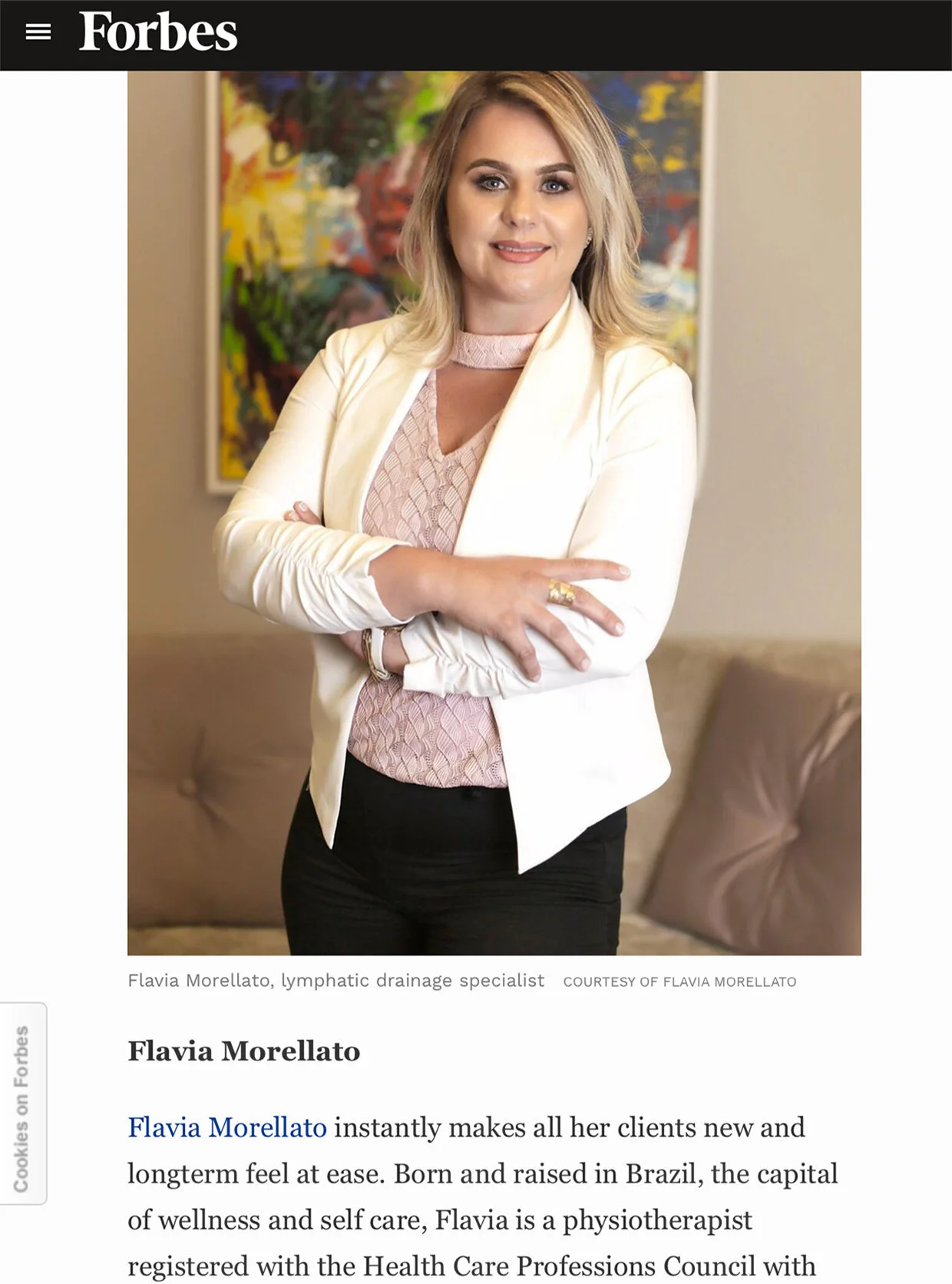 Flavia Morellato - Lymphatic Drainage in London.