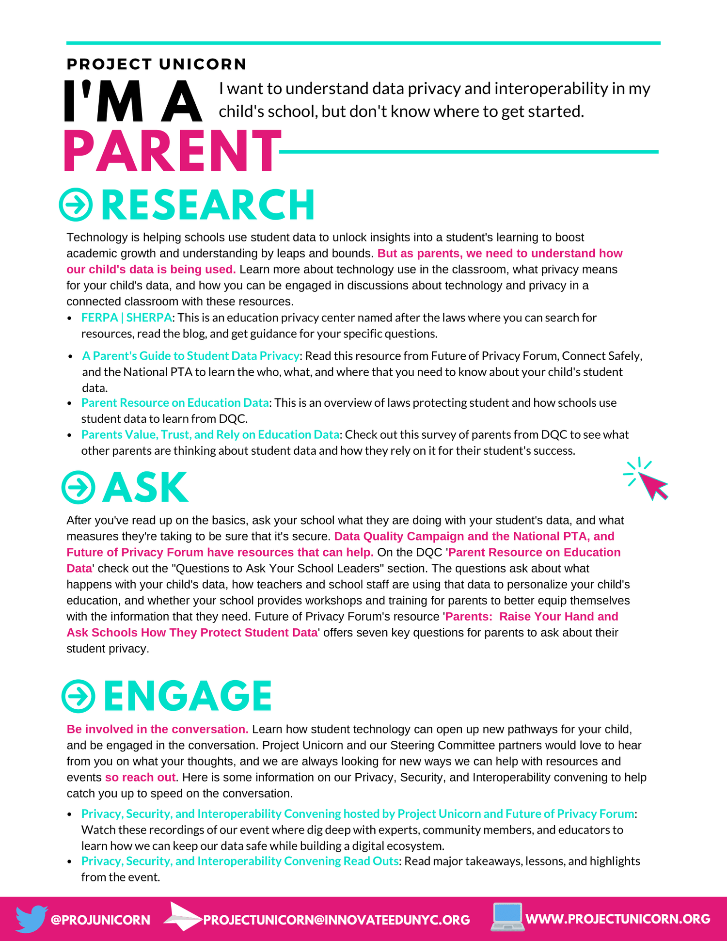 The First Three Steps for Parents — Project Unicorn