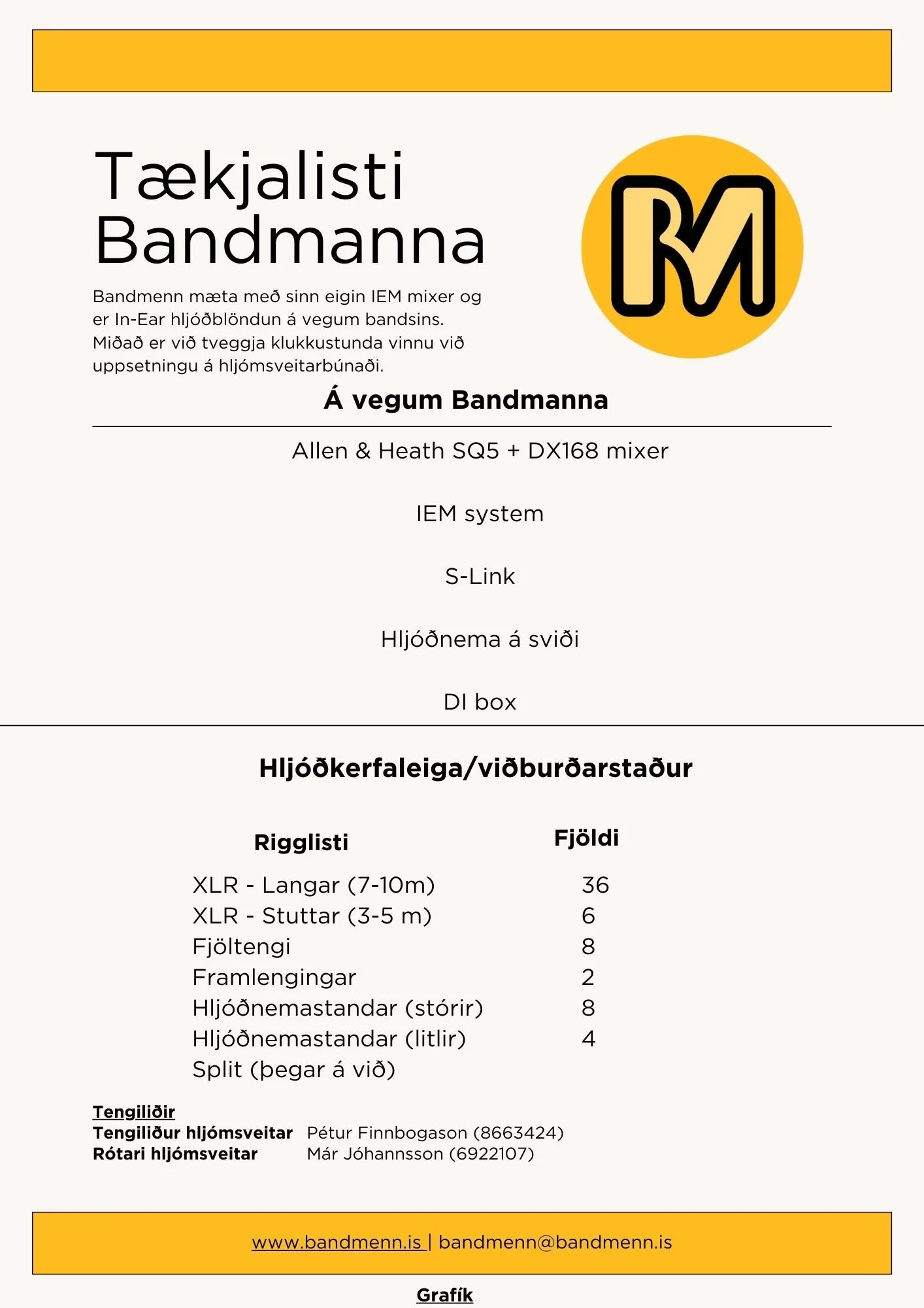 Rigg — Bandmenn