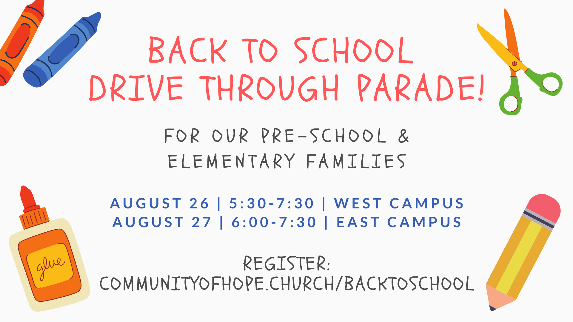 Back to School Drive Through Parade — Community of Hope