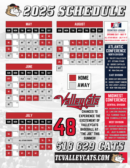 ValleyCats Announce 2025 Schedule | Colonie Chamber of Commerce