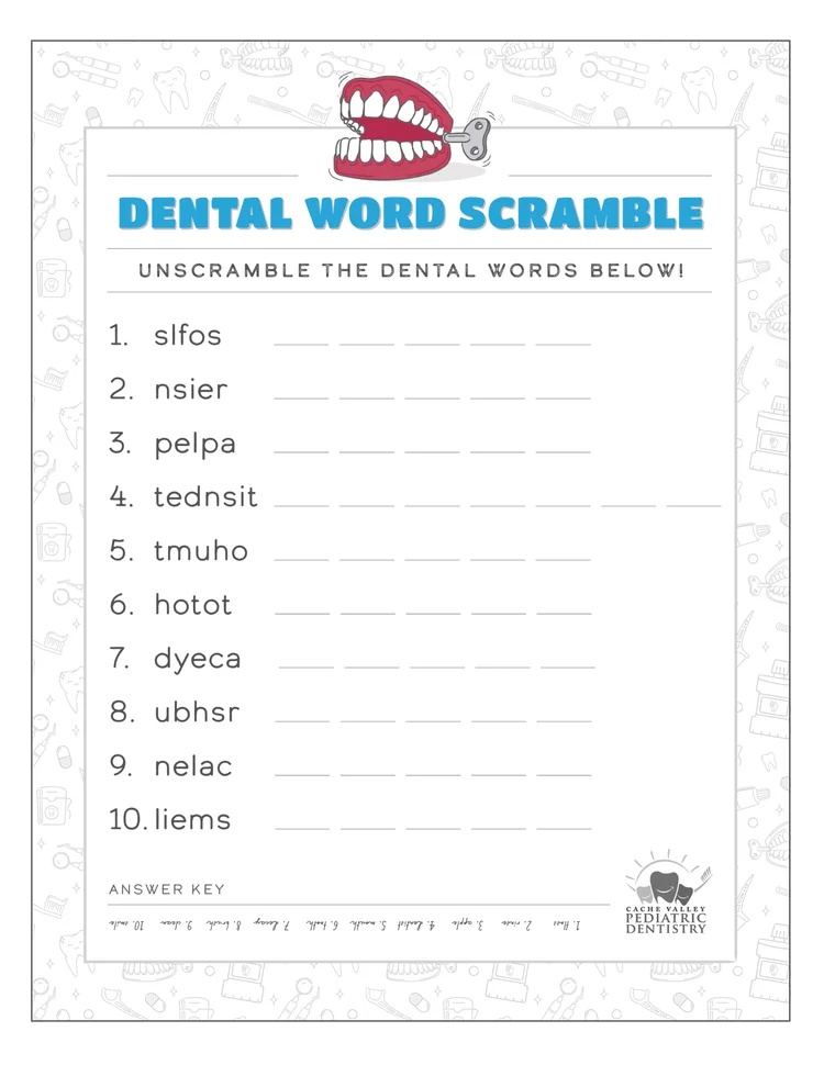 Kids Dental Activities & Printables — Cache Valley Pediatric Dentistry