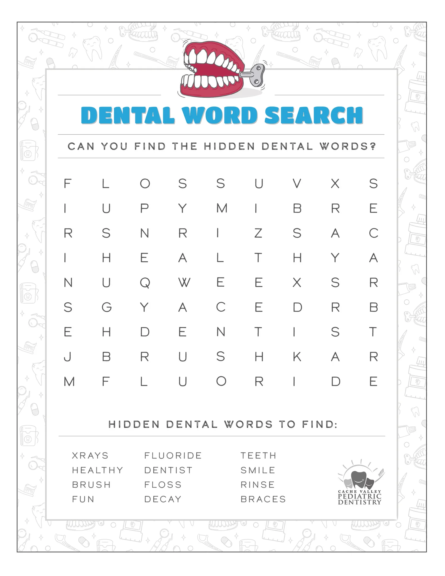Kids Dental Activities & Printables — Cache Valley Pediatric Dentistry