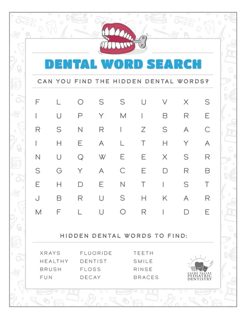 Kids Dental Activities & Printables — Cache Valley Pediatric Dentistry